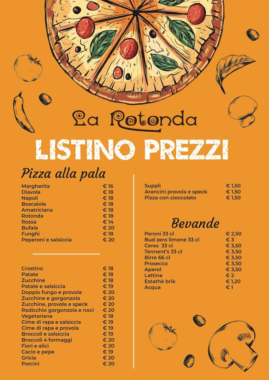 Menu da La Rotonda ristorante, Capodimonte