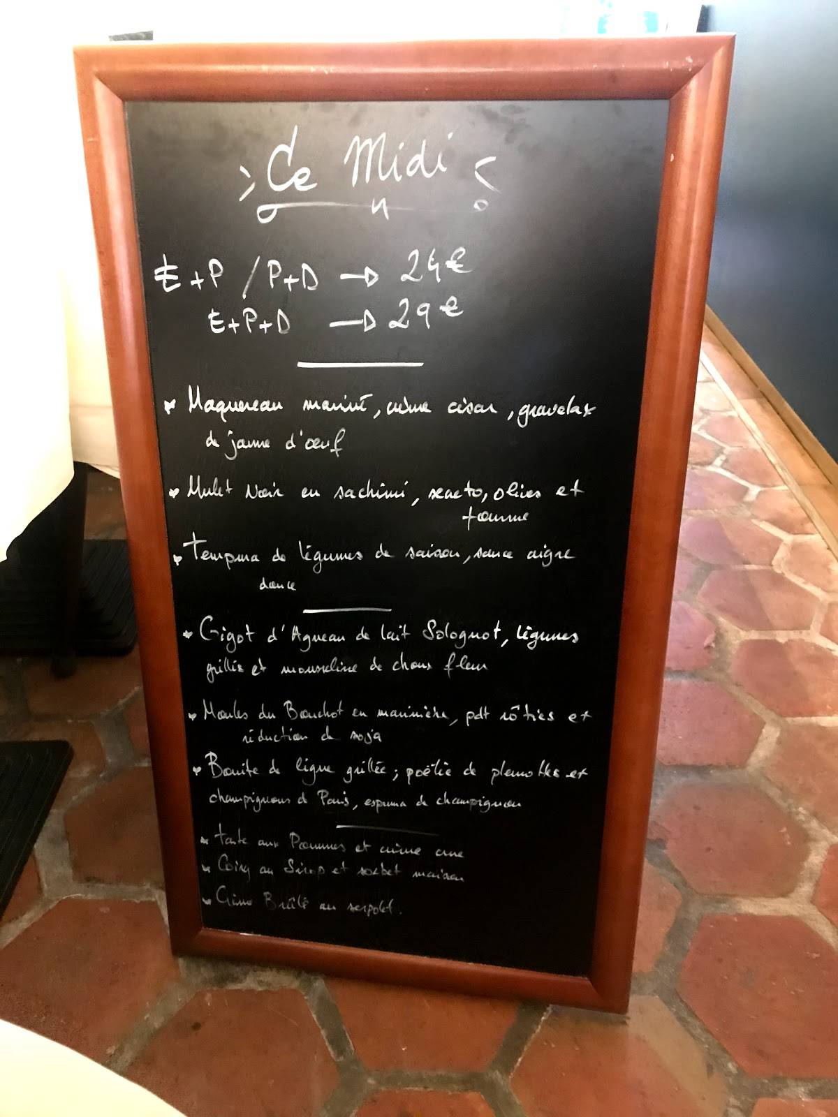 Menu au La Sirène de Lorette restaurant, Paris