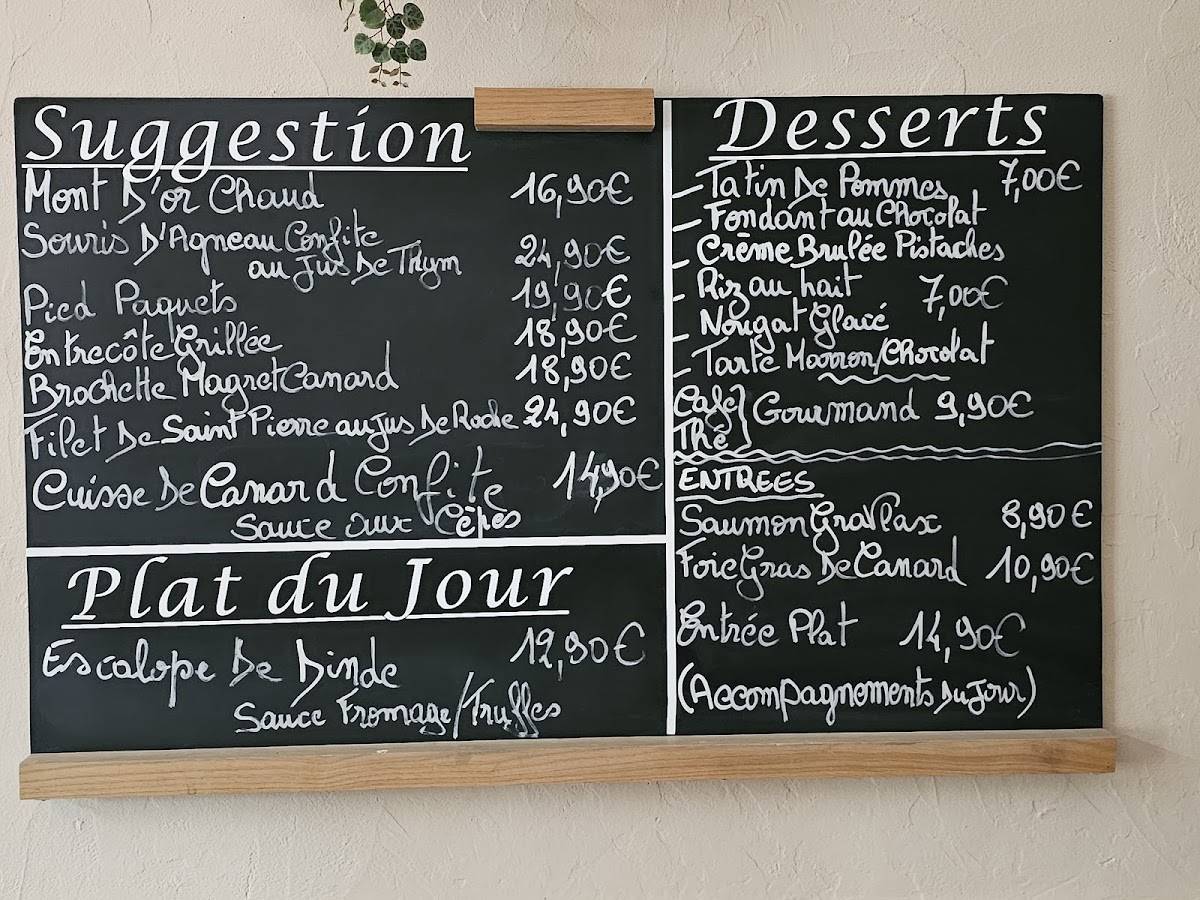 Menu au La Table de Voltaire restaurant, Aubagne