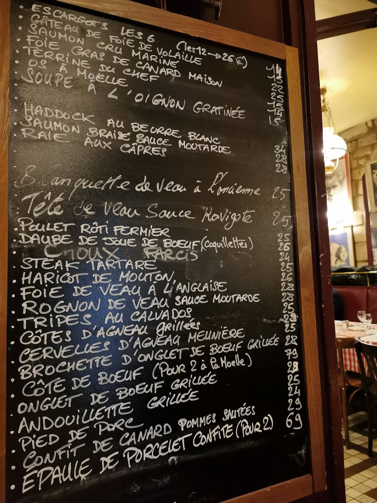 Menu at La Tour Montlhéry - Chez Denise restaurant, Paris, 5 Rue des ...