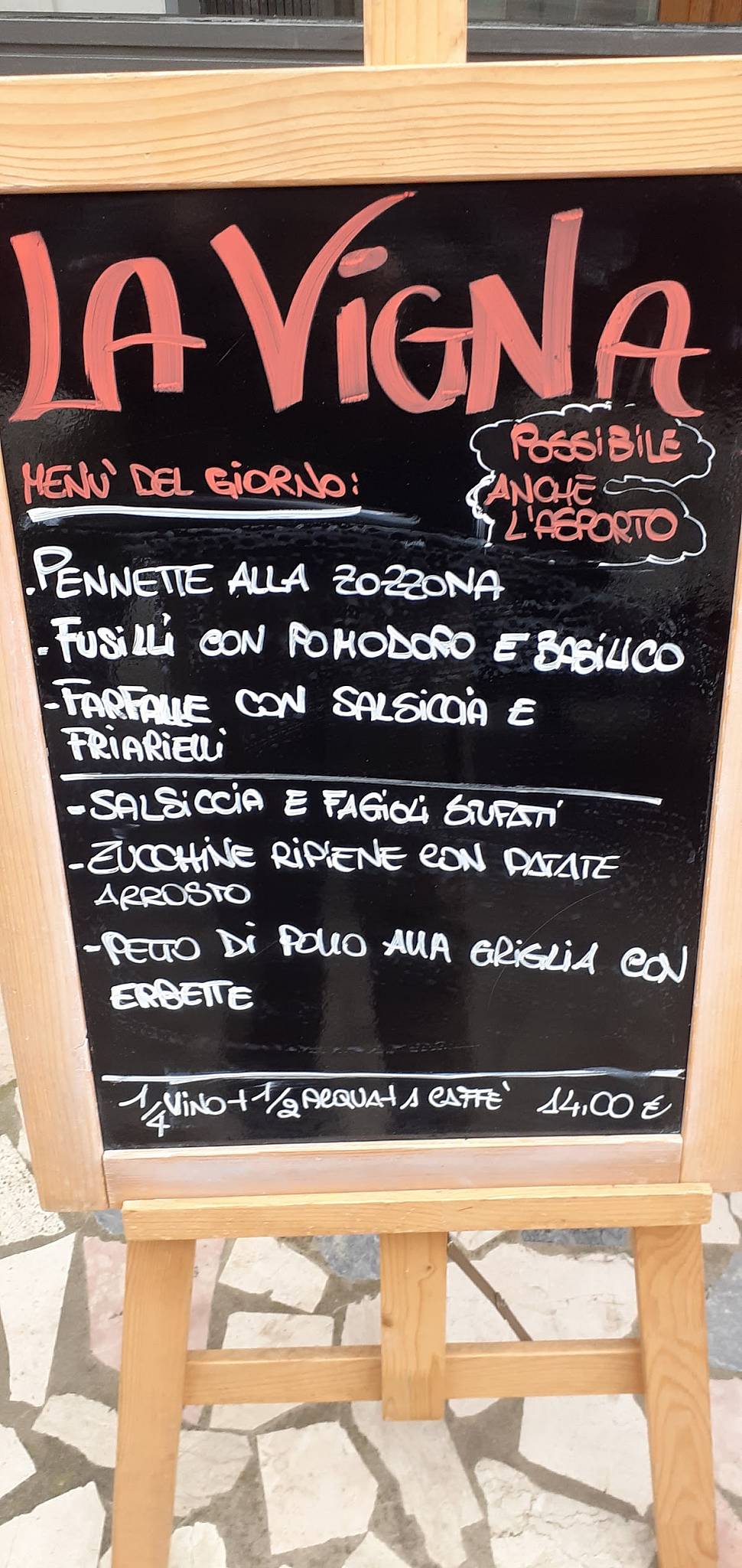 Menu da La Vigna Ristorante, Ferrara, Via Pomposa