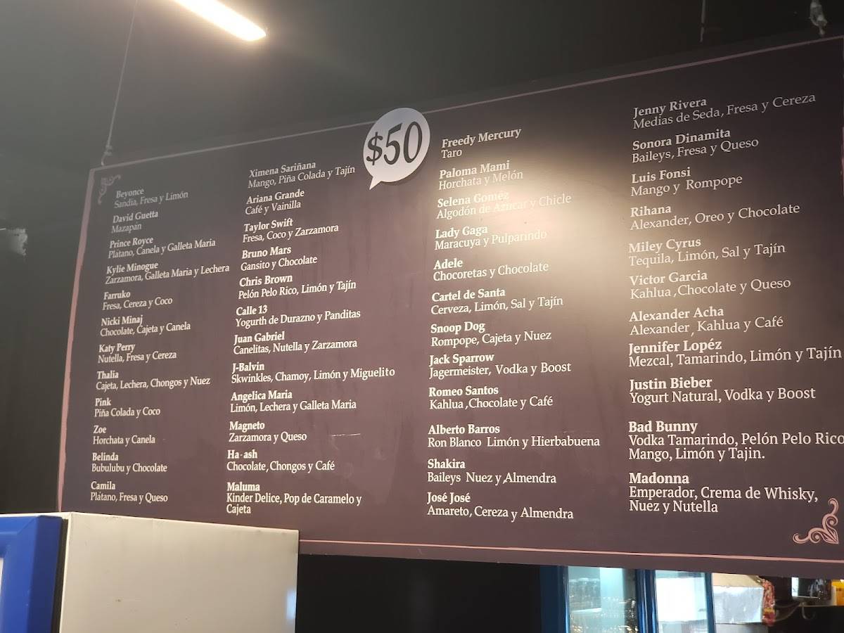Carta del restaurante La Xico, Ciudad del México