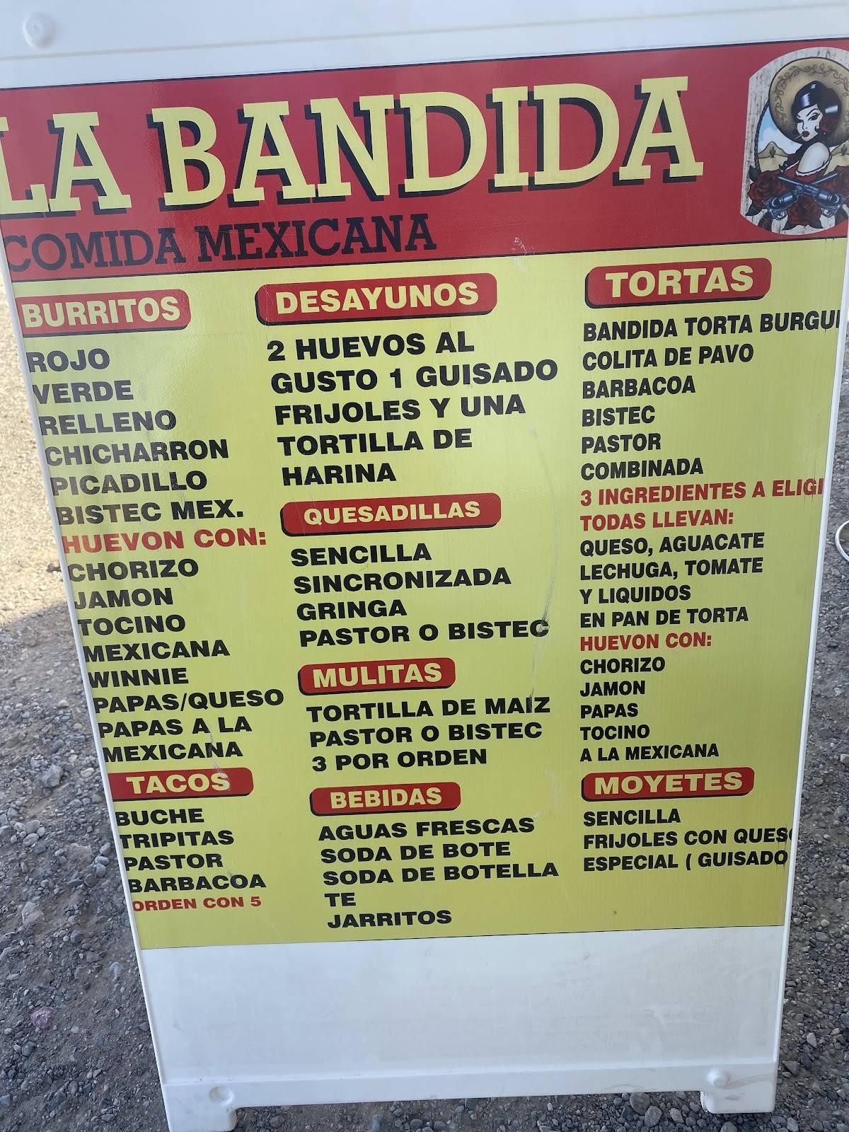 Carta del restaurante La bandida food truck, Sparks