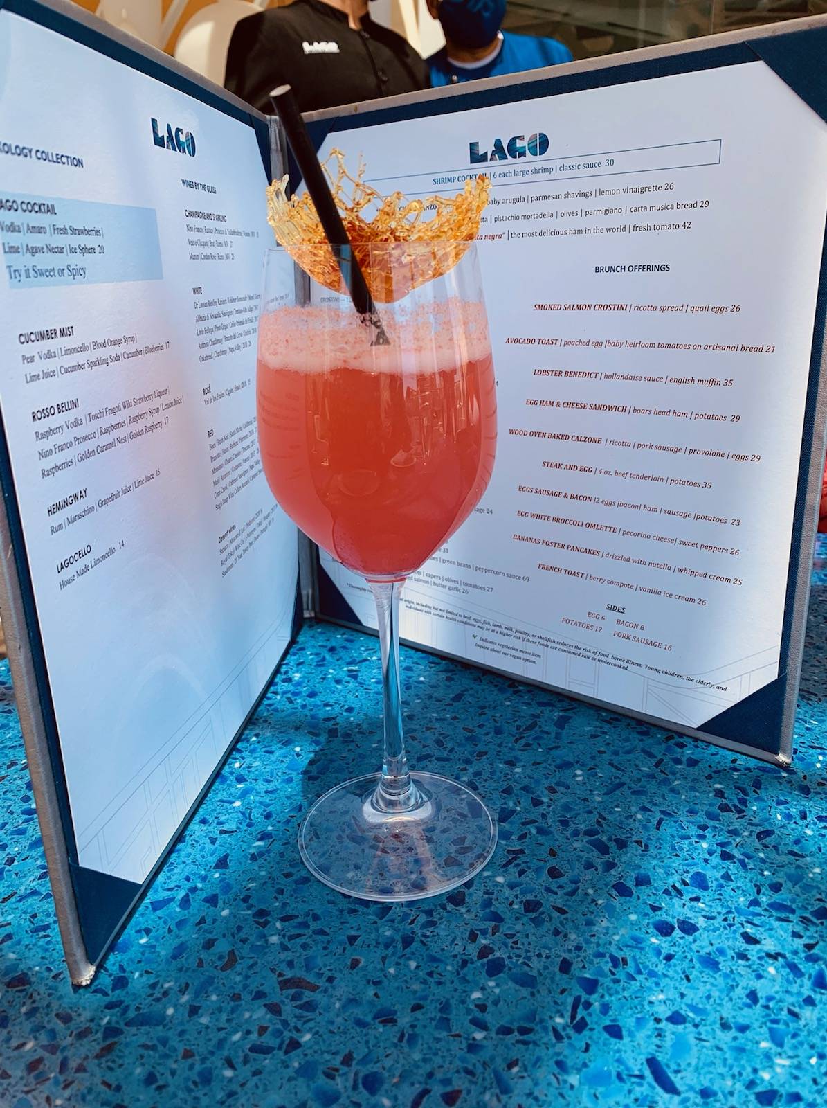 Menu at Lago restaurant, Las Vegas, 3600 S Las Vegas Blvd
