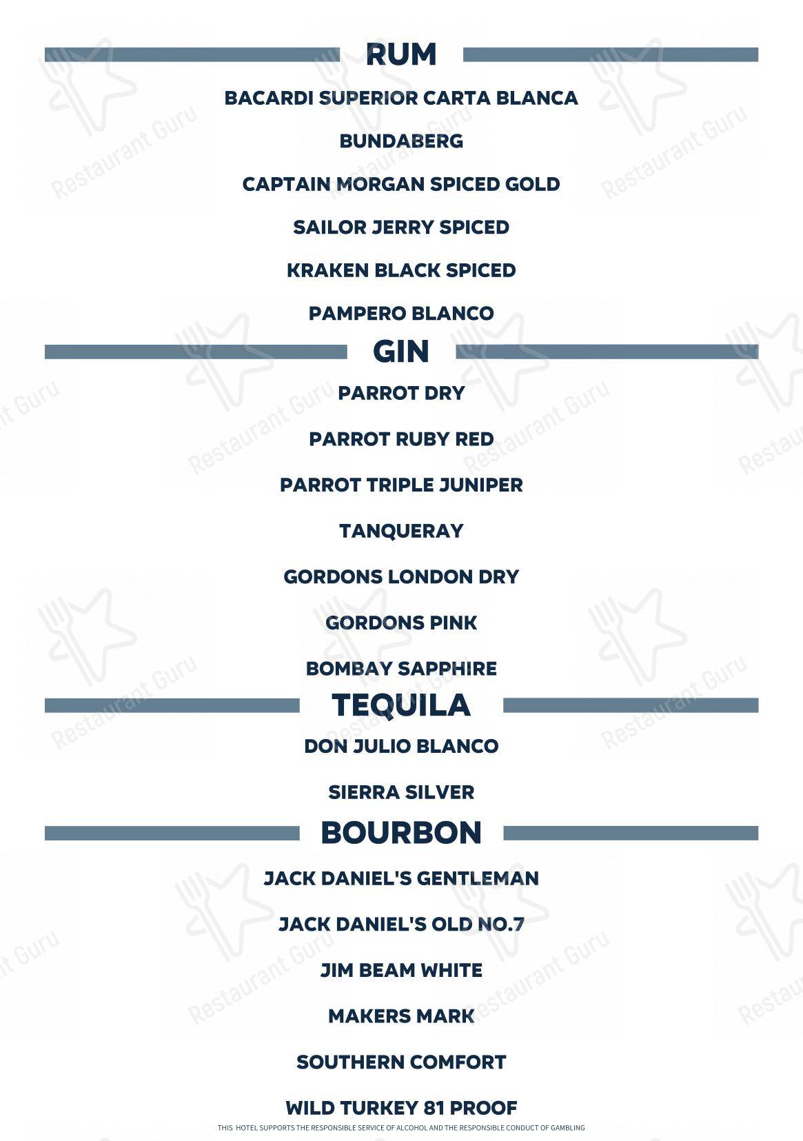Menu at Lake Illawarra Hotel pub & bar, Windang
