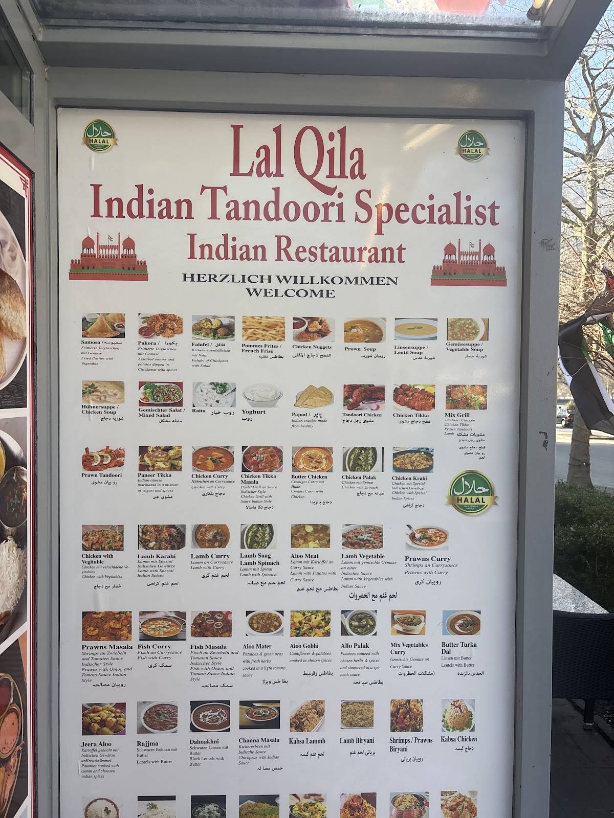 Carta de Lal Qila Indian Restaurant, Interlaken
