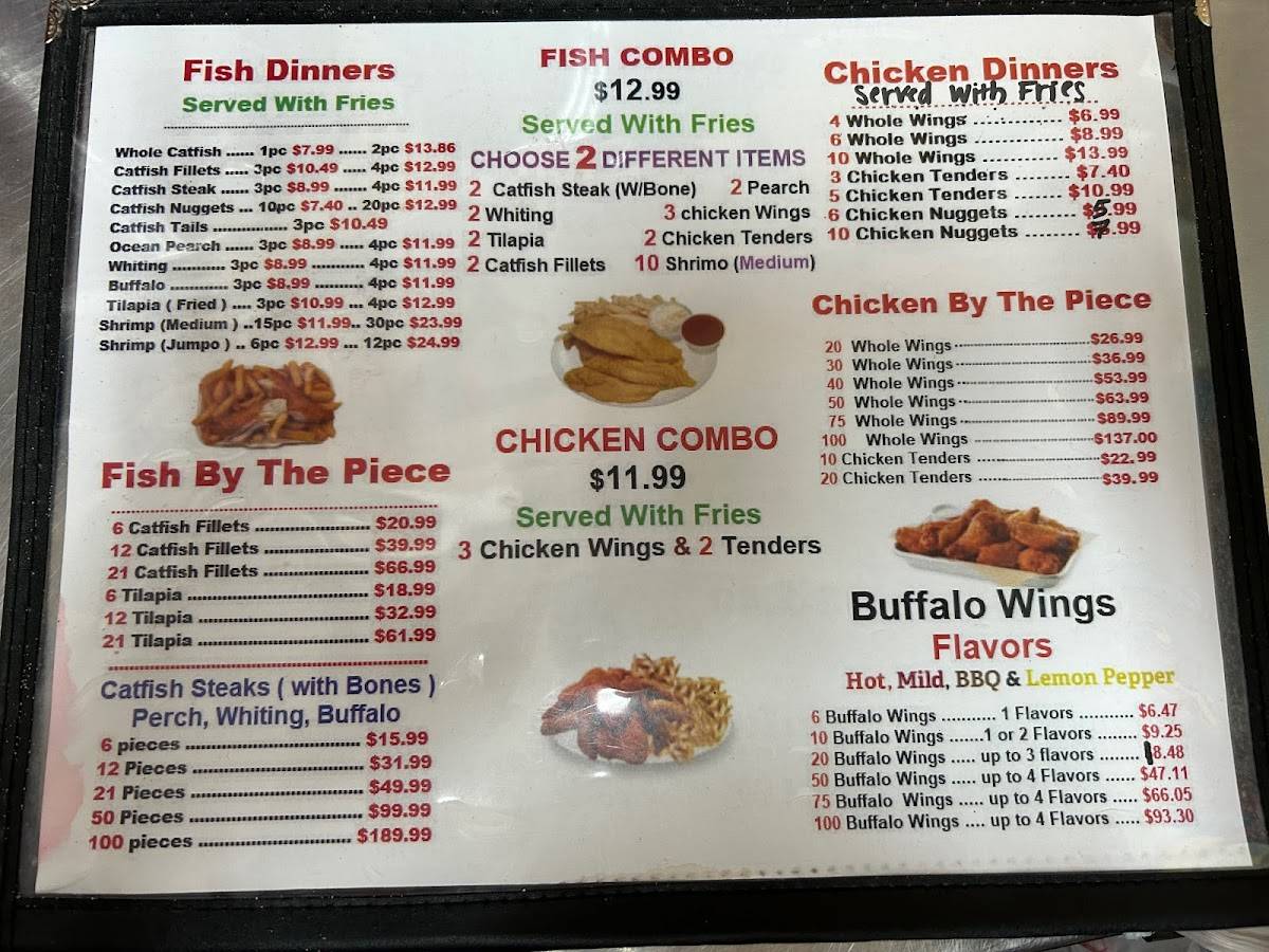 Menu at JJ Fish & Chicken restaurant, Lancaster, W Pleasant Run Rd #220