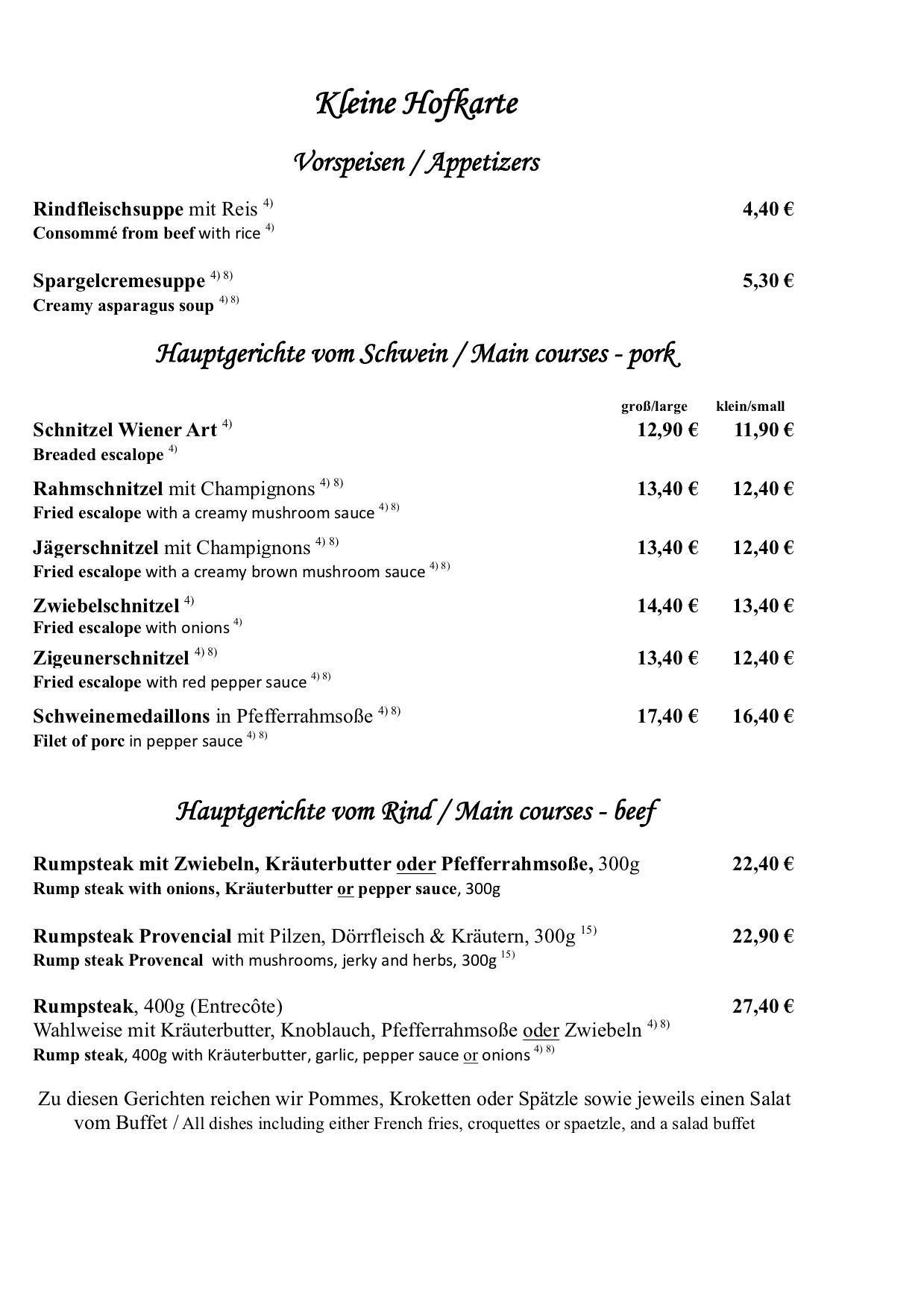 Speisekarte von Heuhotel Schanz restaurant, Konken