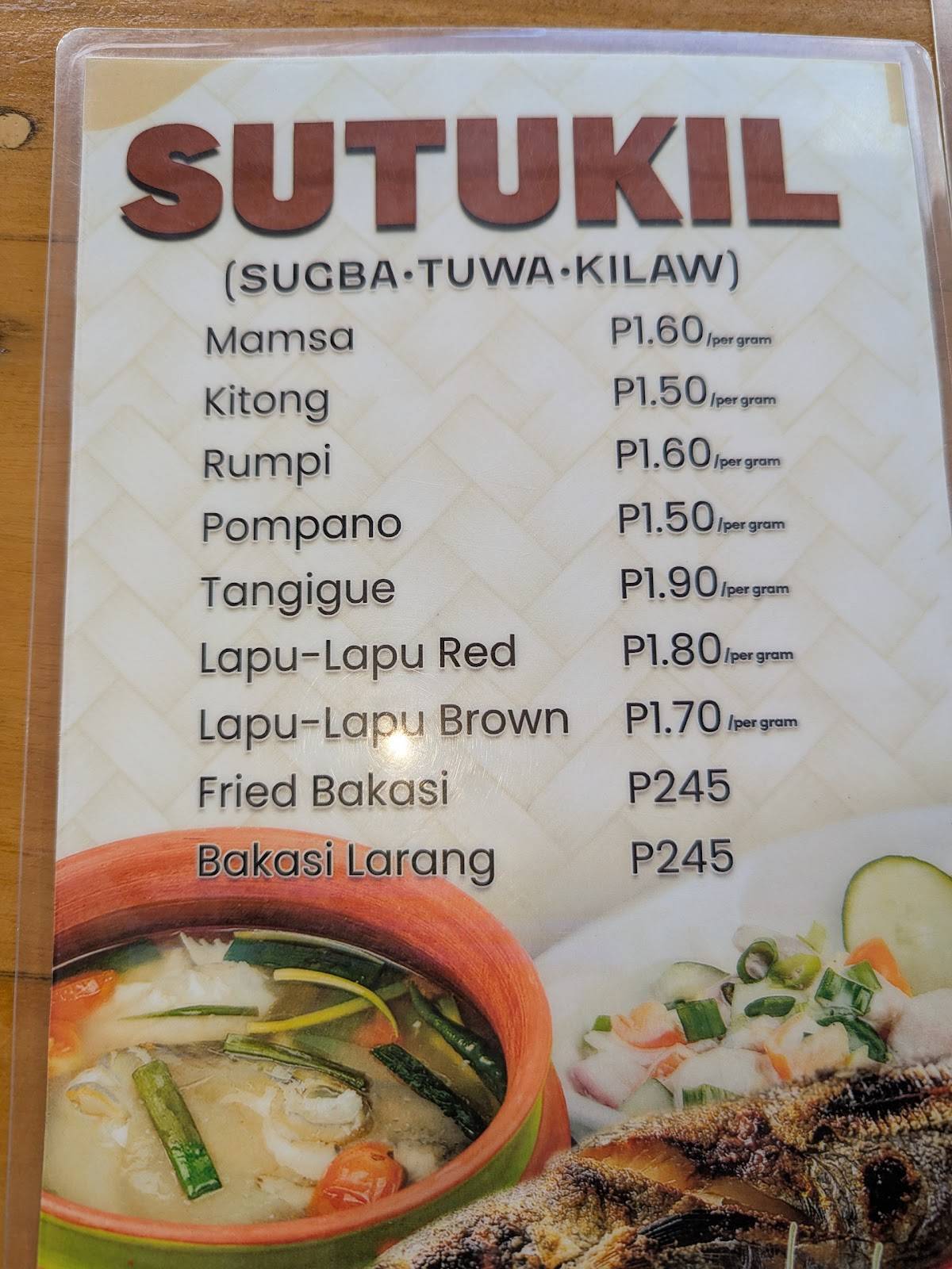Menu at Lantaw Seafood and Grill restaurant, Compostela