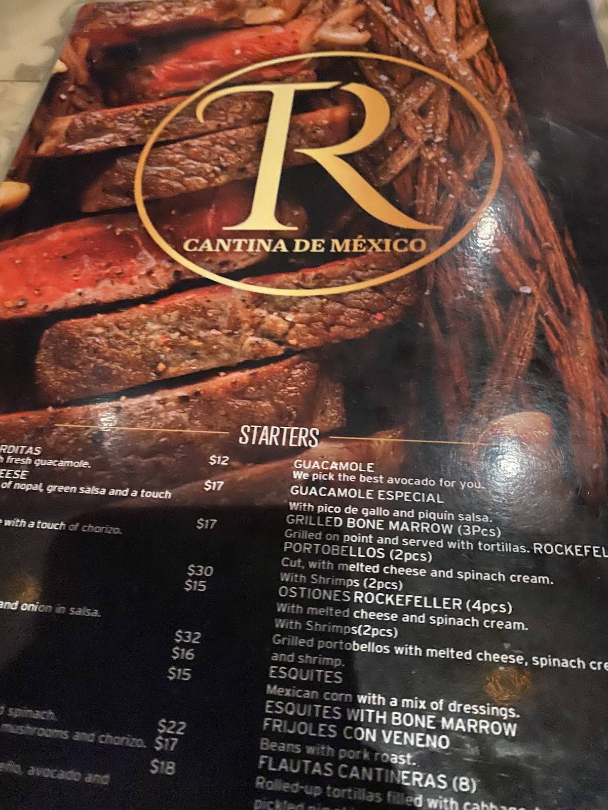 Menu at República cantina de México restaurant, Laredo