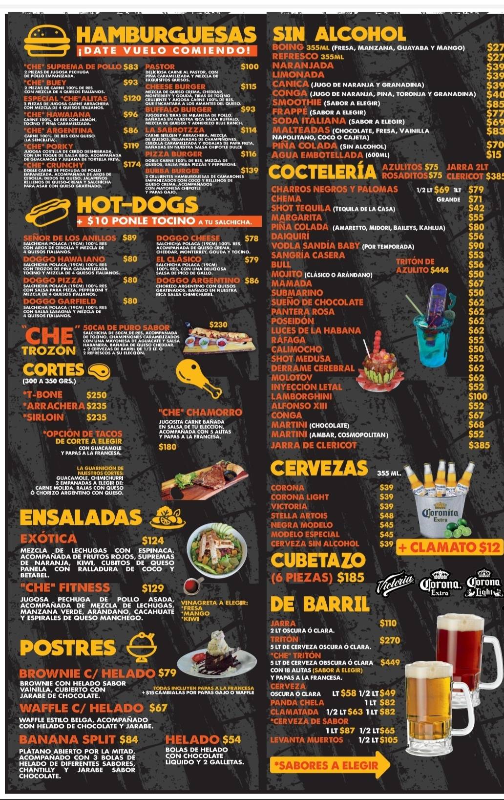 Carta del restaurante LAS CHE ALITAS Tizayuca, Tizayuca