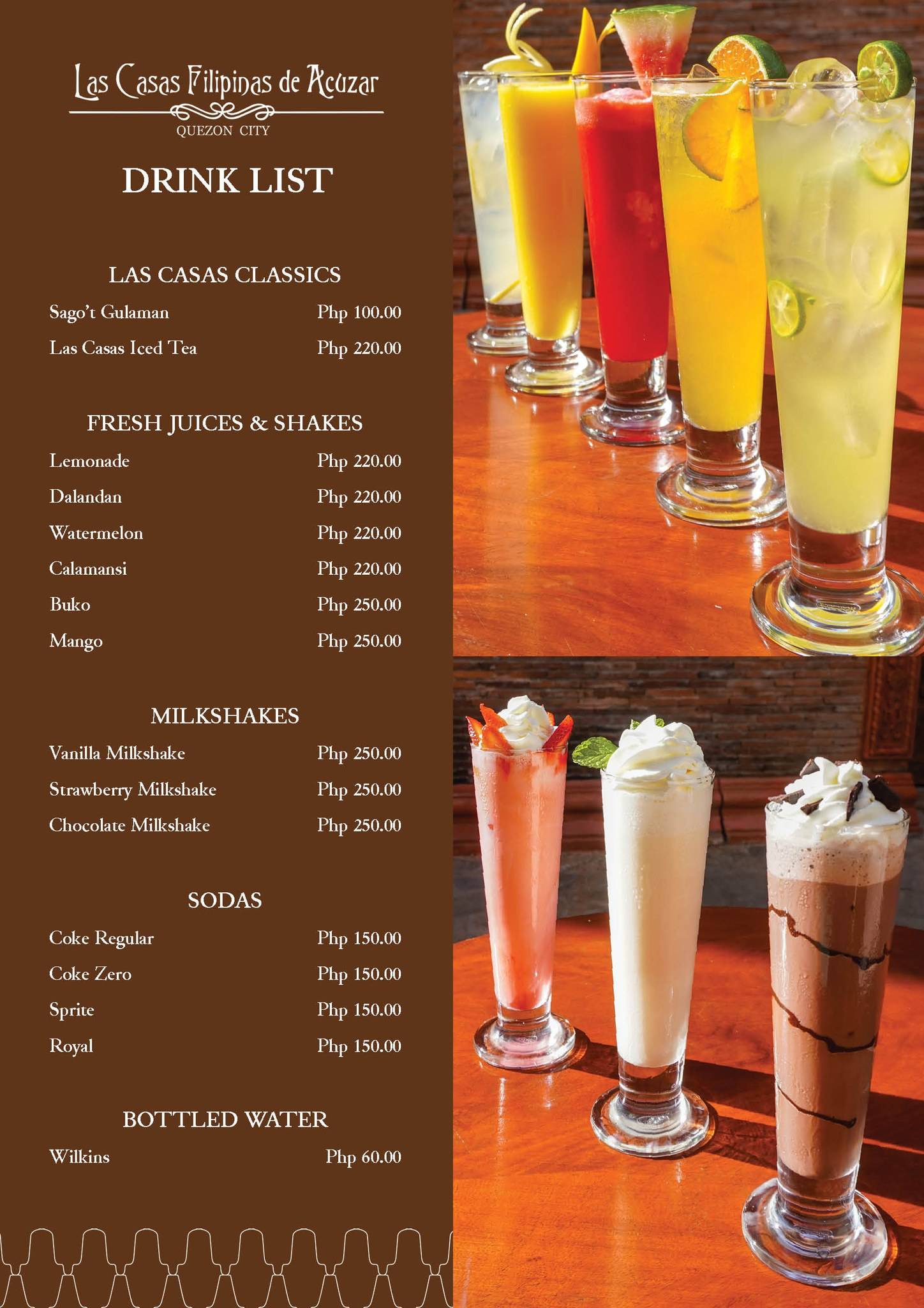 Menu at Las Casas Filipinas de Acuzar Quezon City restaurant, Quezon City