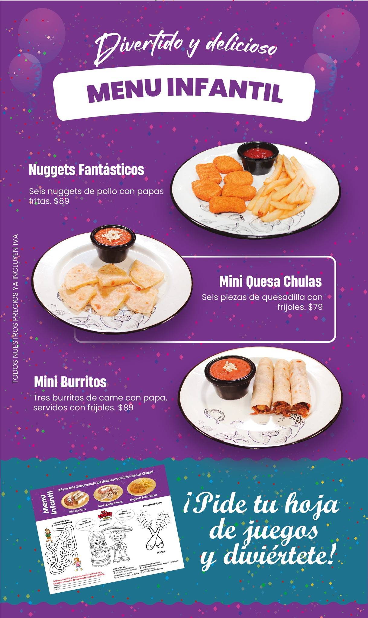 Carta del restaurante Las Chulas Auténtica Comida Mexicana Franquicias ...