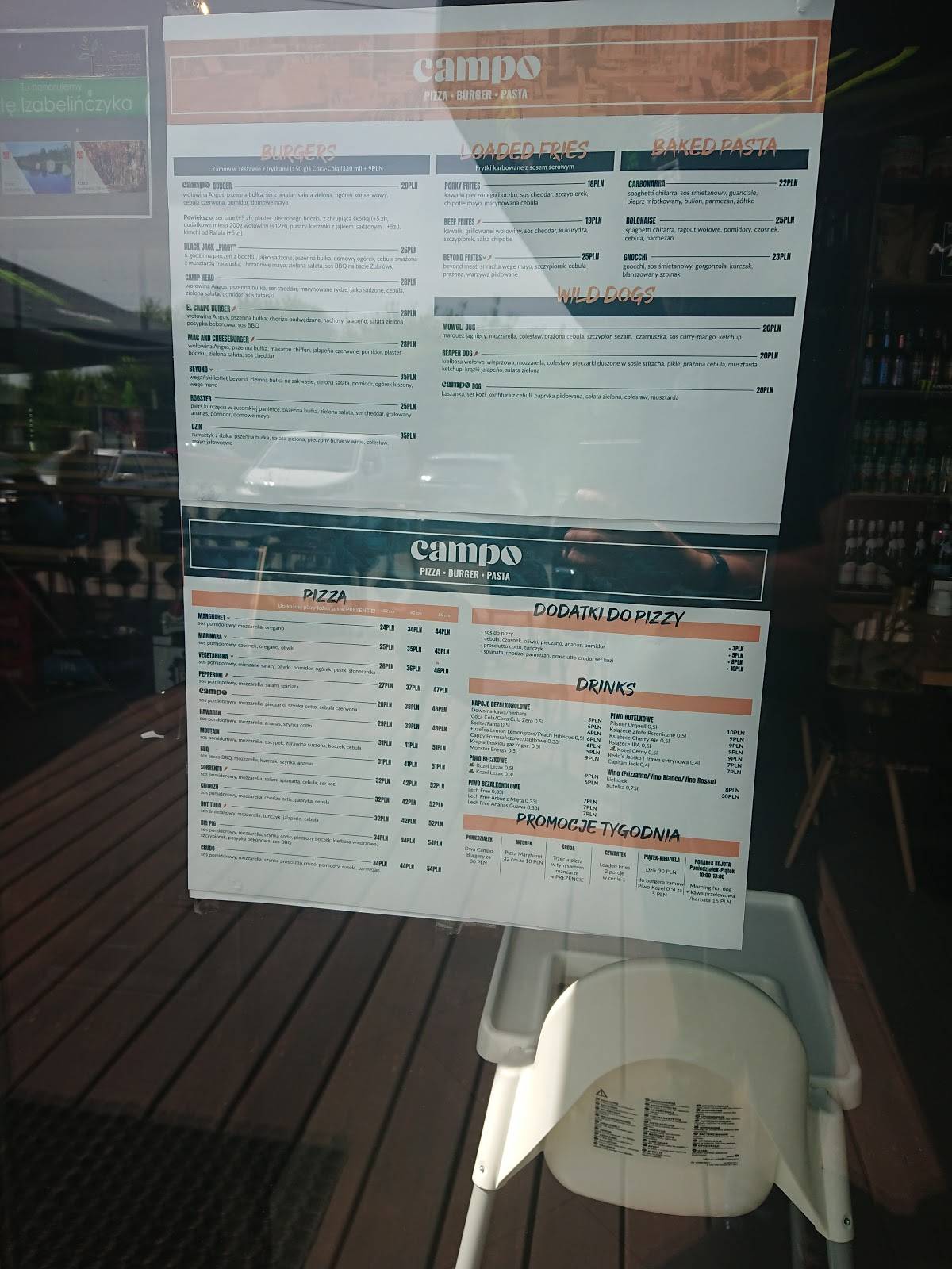 Menu at Campo Restaurant&Catering, Warsaw