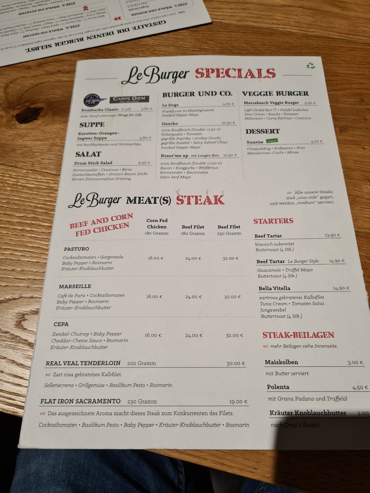 Speisekarte von Le Burger Plus City restaurant, Pasching