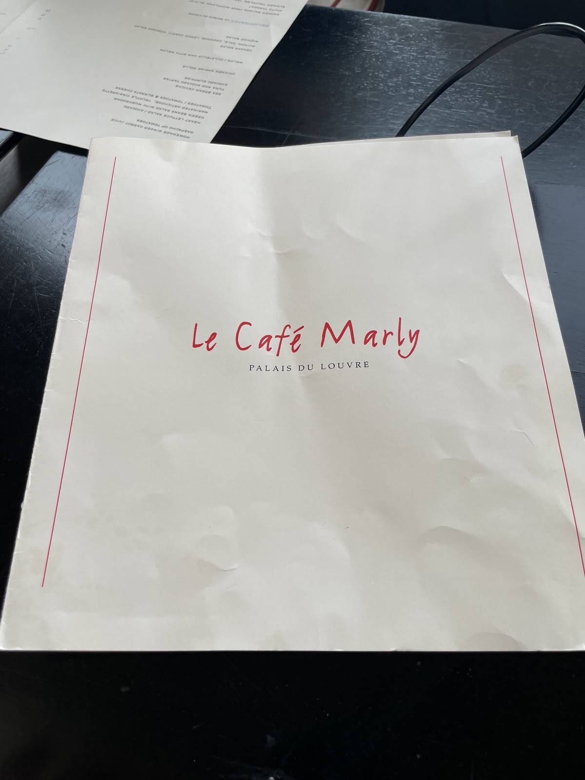 Menu at Le Café Marly, Paris, 93 Rue de Rivoli