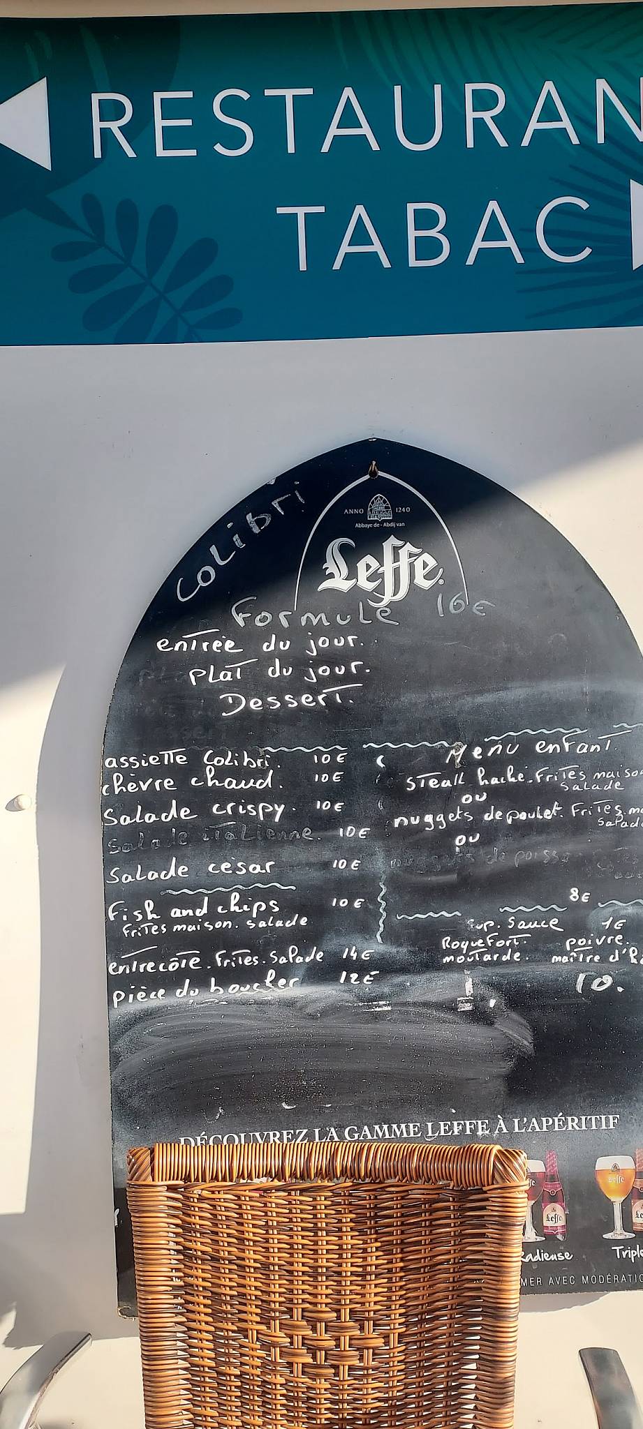 Menu au Le Colibri restaurant, Sainte-Tulle