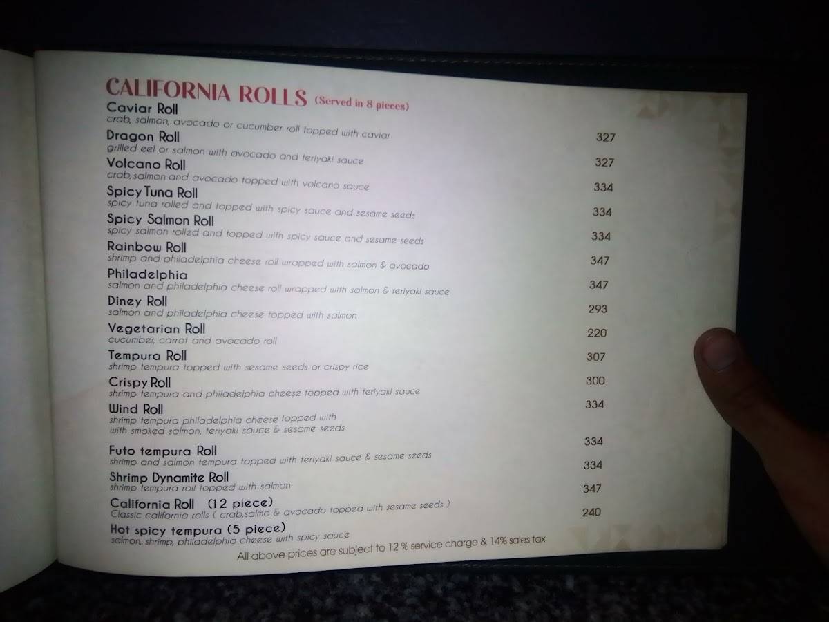 Menu at Le Pacha 1901 restaurant, Cairo