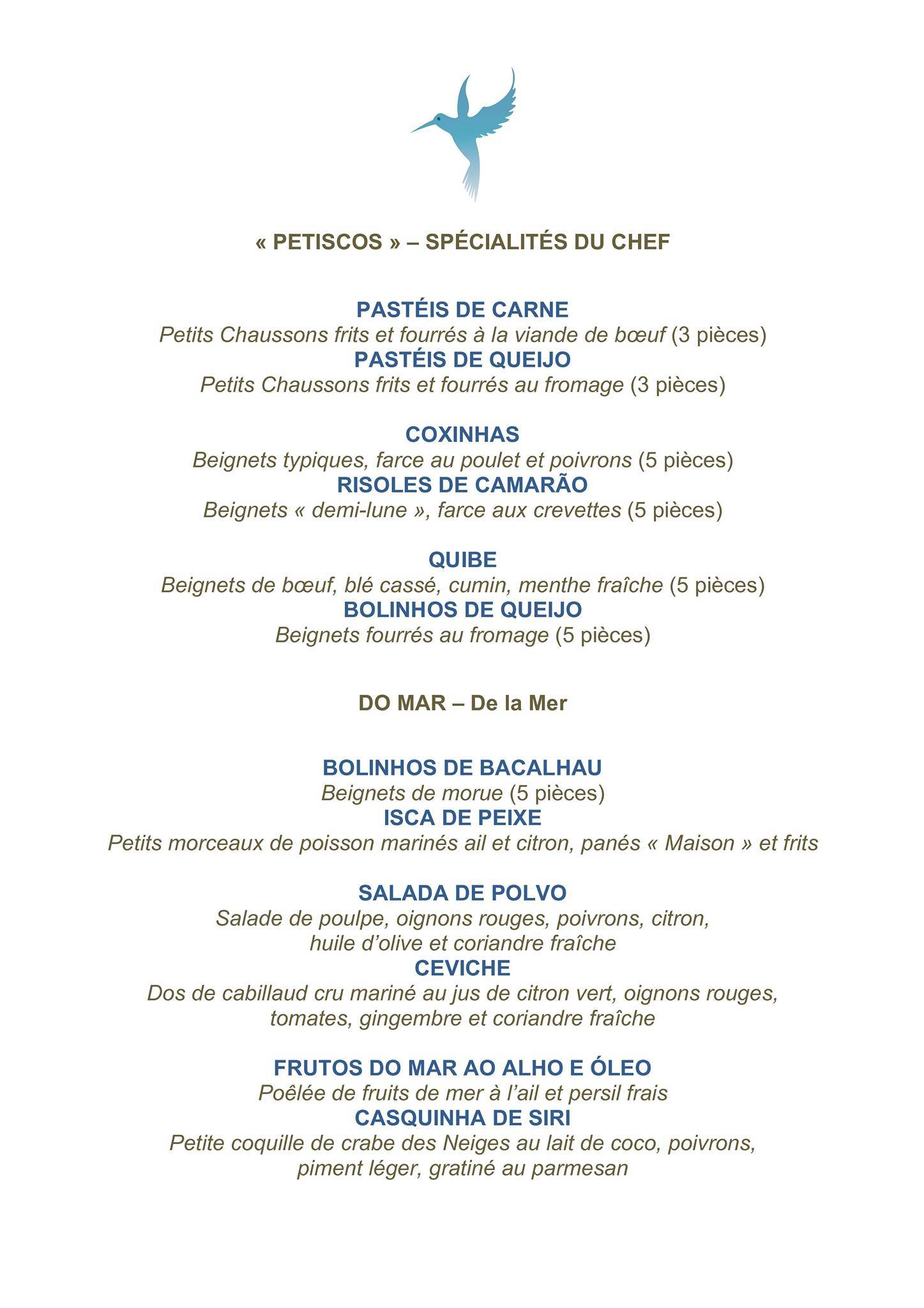 Menu au Le Pain de Sucre - Boteco restaurant, Lyon, 81 rue Masséna