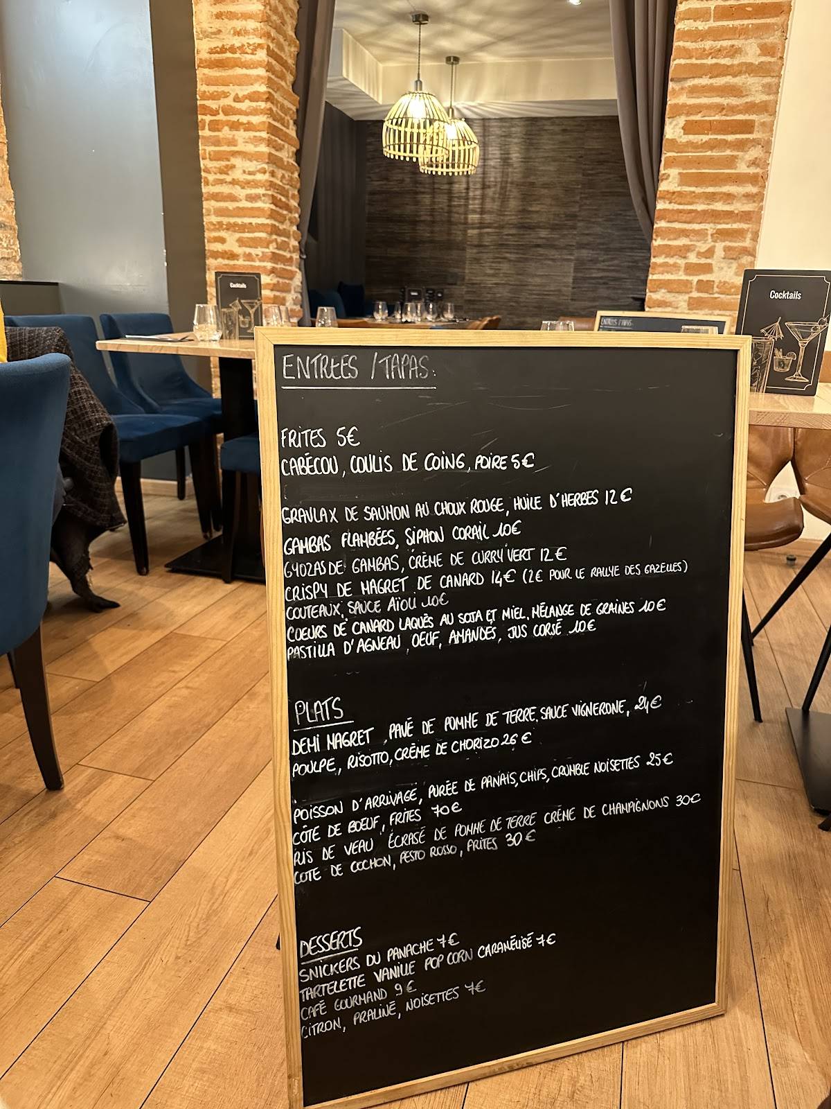 Menu au Le Panache restaurant, Toulouse