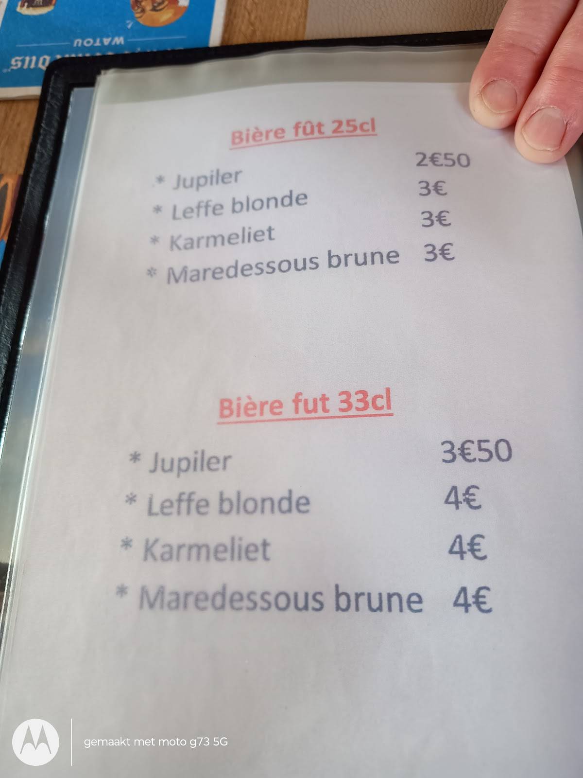 Menu au Le Relais des Dunes restaurant, La Panne