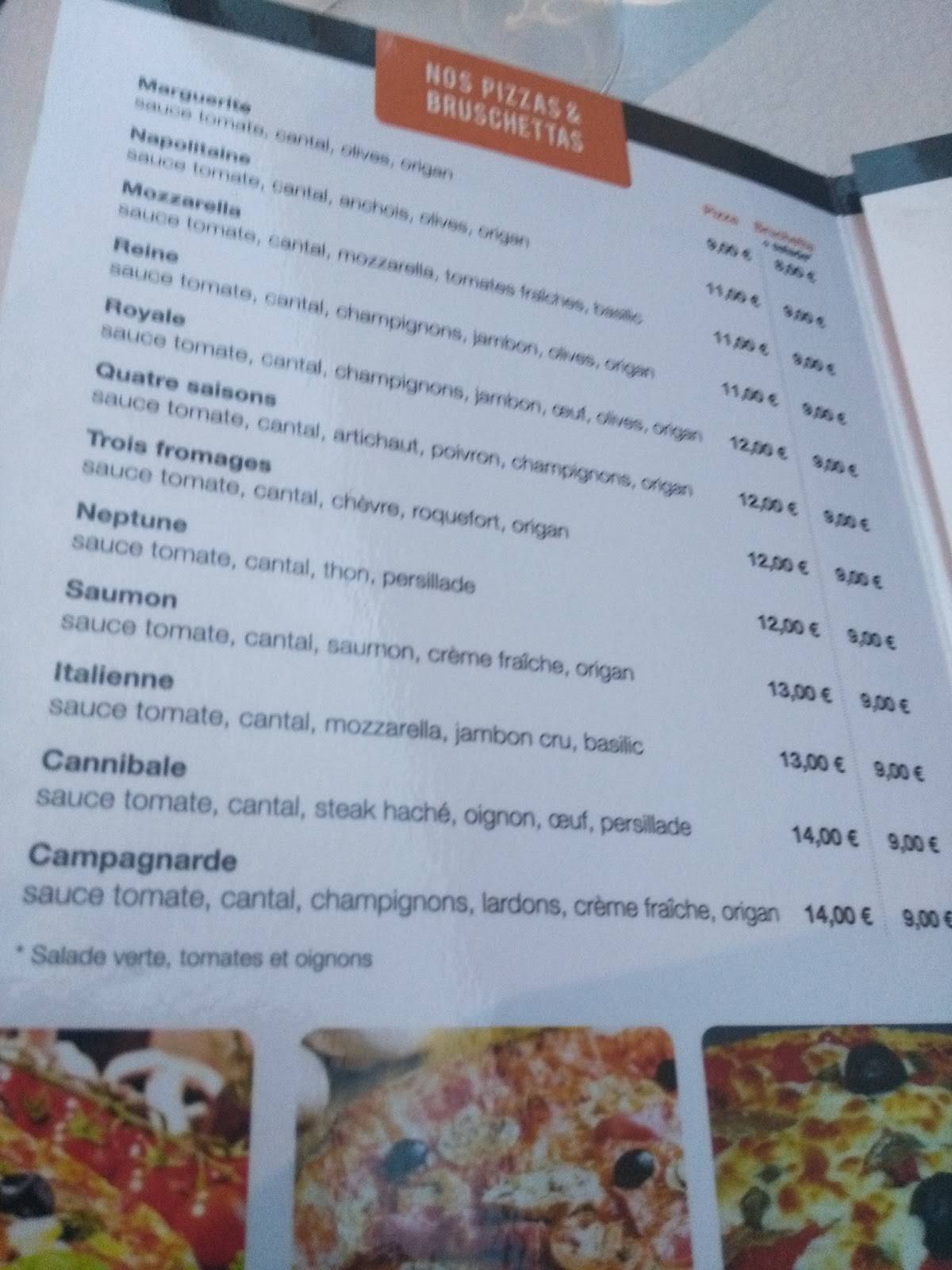 Menu au Le Select. restaurant, Contes