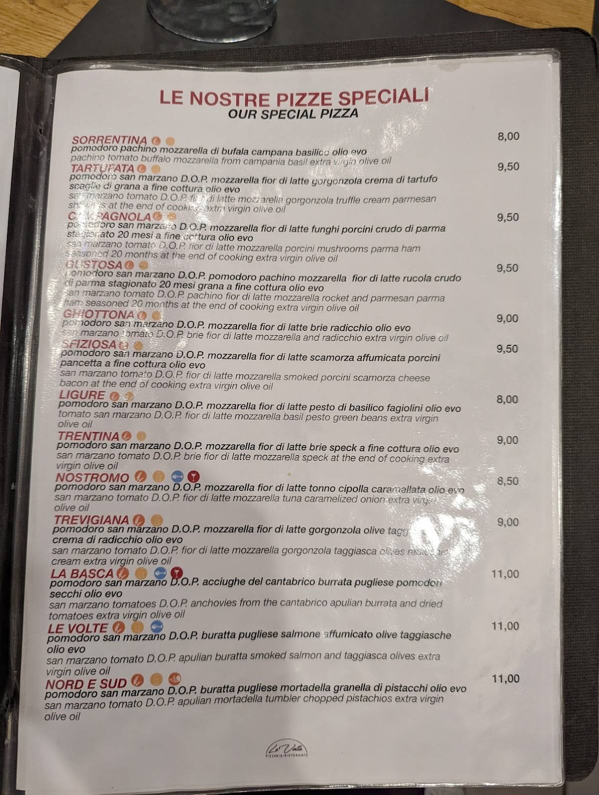 Menu at Le Volte Pizza Cucina Vino restaurant, La Spezia
