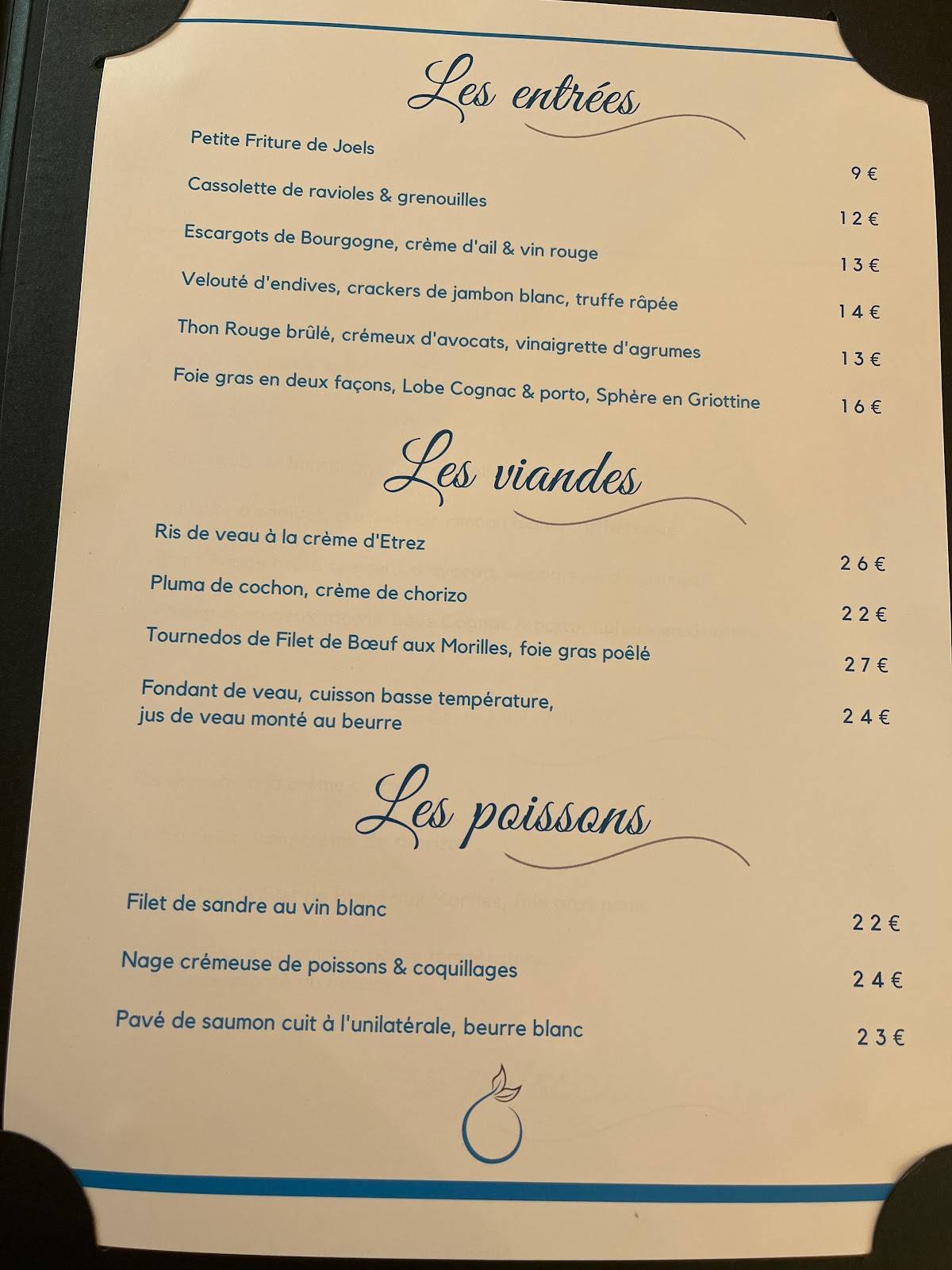 Menu au L'eau Douce restaurant, Montmerle-sur-Saône, 53 Rue de Mâcon