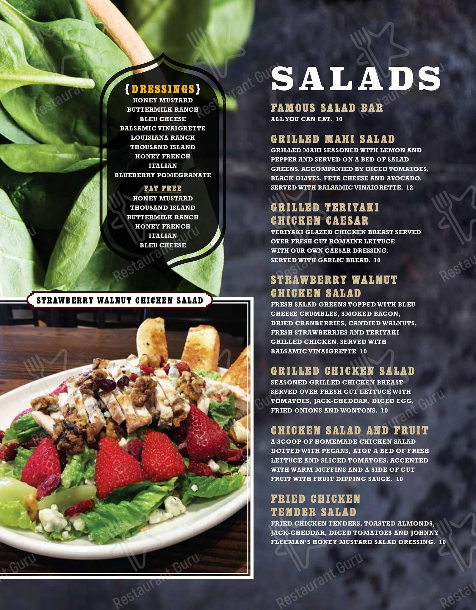 Menu at Legends Steakhouse, Smyrna