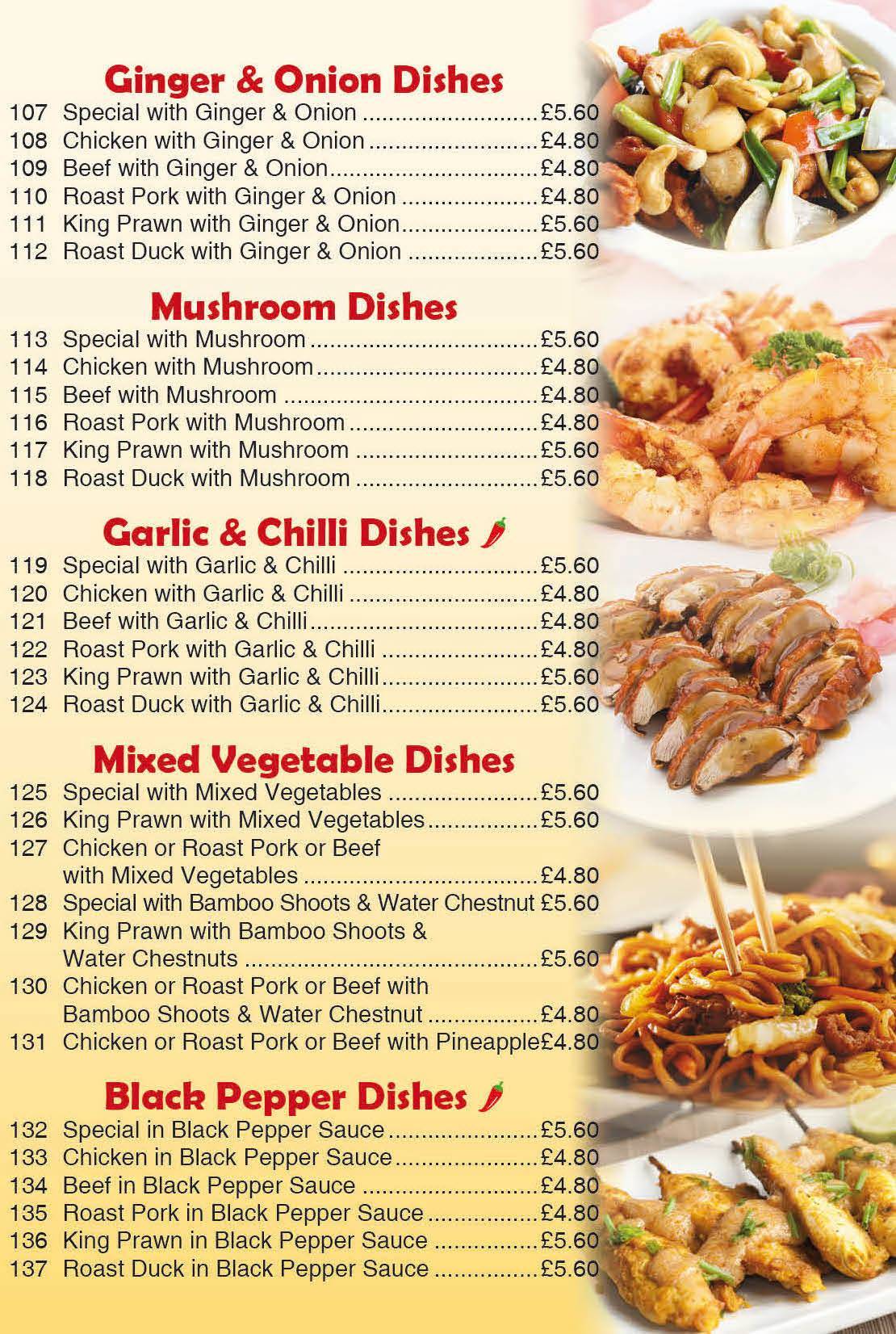 Menu at New China Town restaurant, Leicester