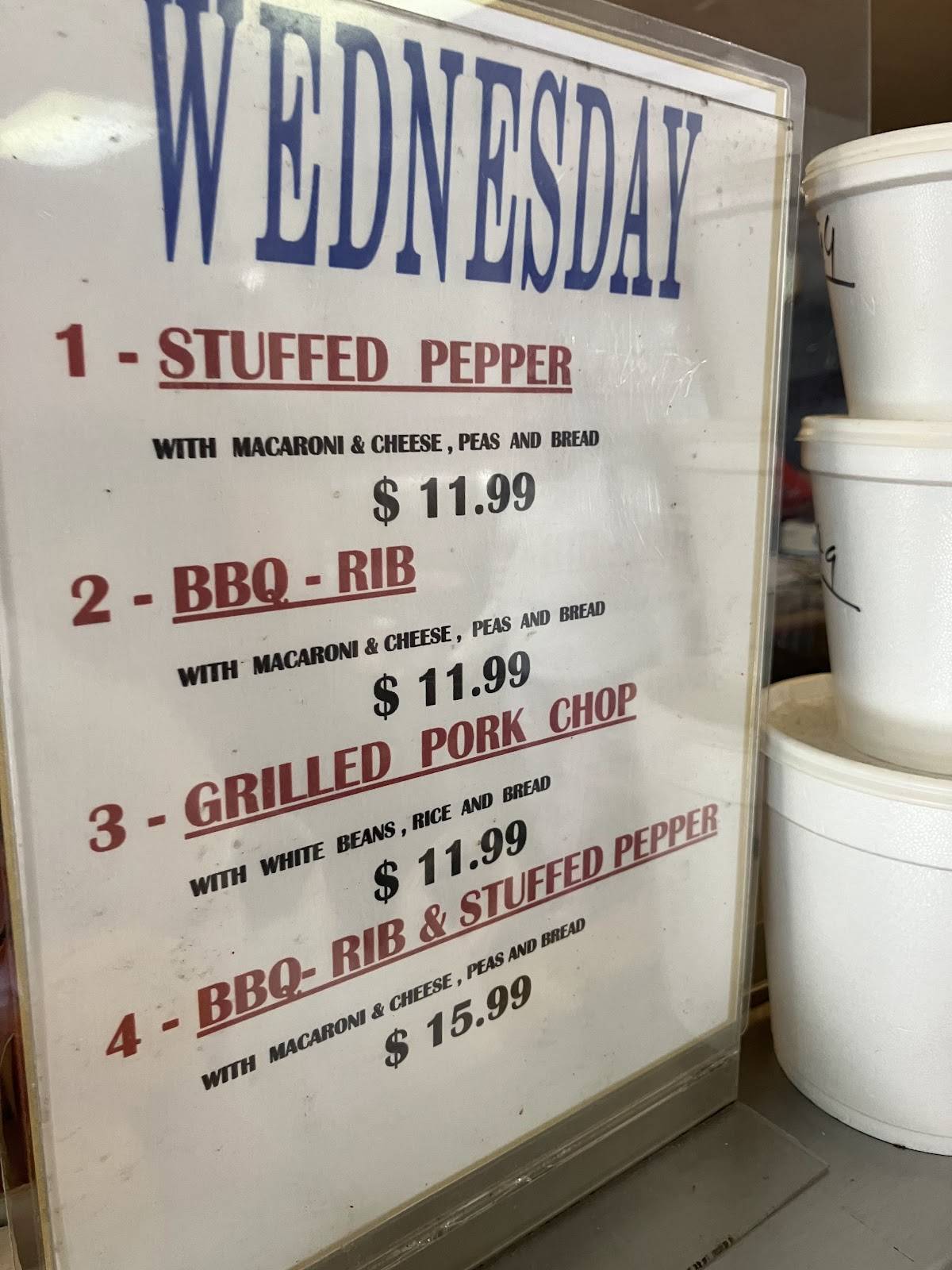 Menu at Leo's Caboose restaurant, New Orleans