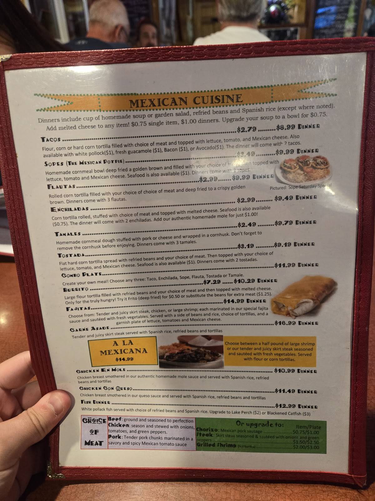 Menu at Leroy's "Hot Stuff" pub & bar, Porter