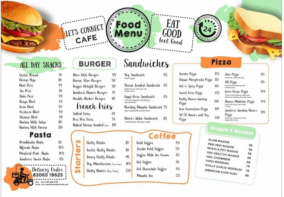 Menu at Let's Connect Cafe & Restaurant- Best & Top Pure Veg ...