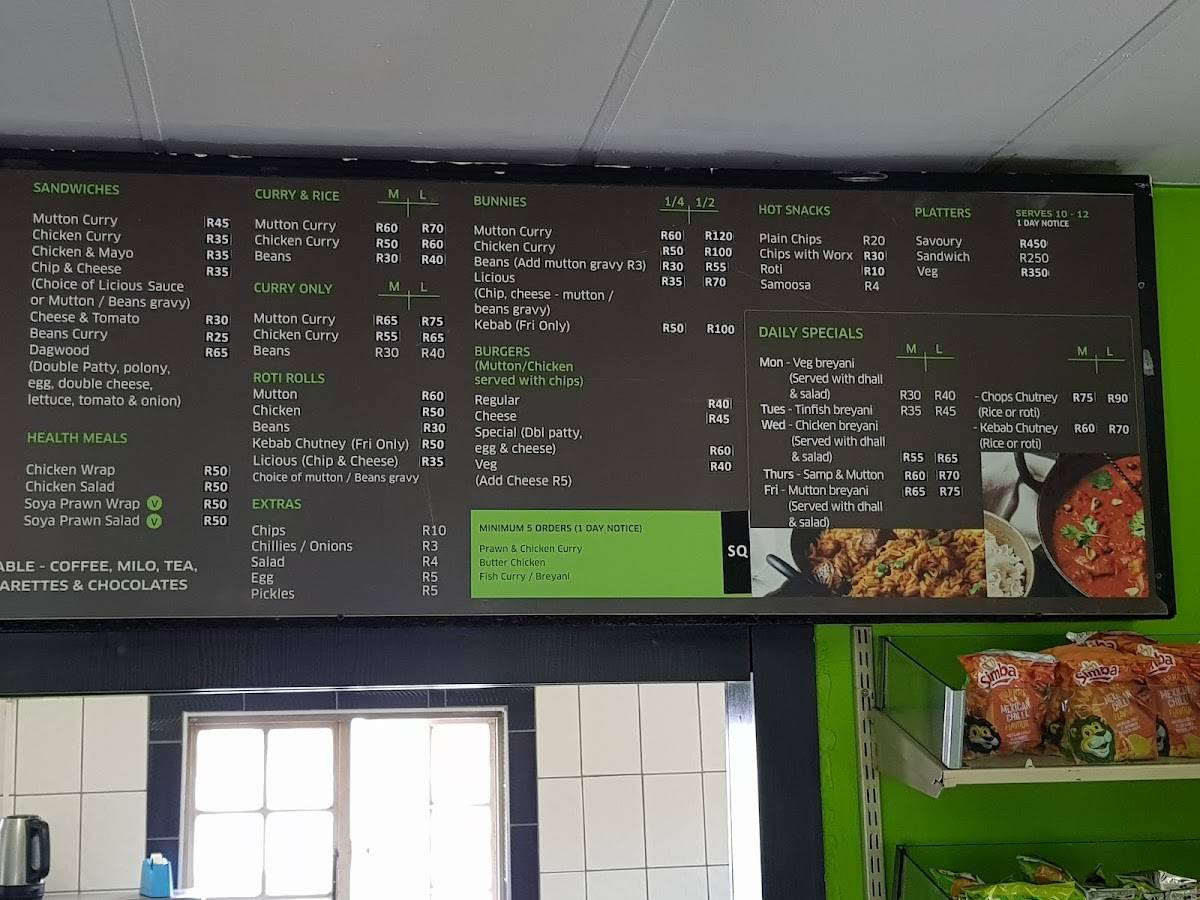 Menu at Licious Cafe And Take Away, Durban