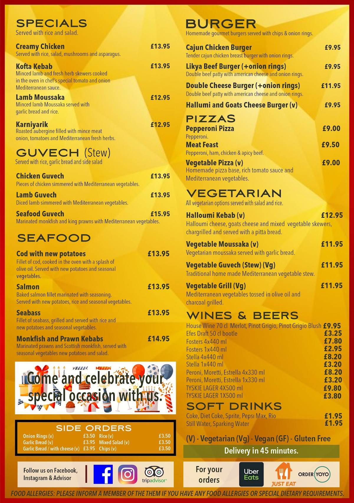 Menu at Likya Steak Grill Wine restaurant, Flint