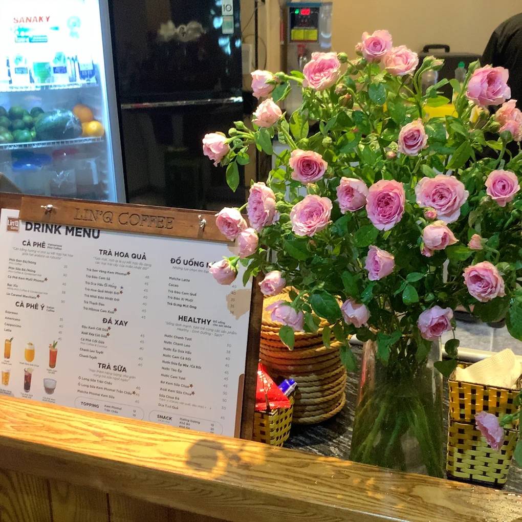 Menu at Lin'Q Coffee, Hanoi