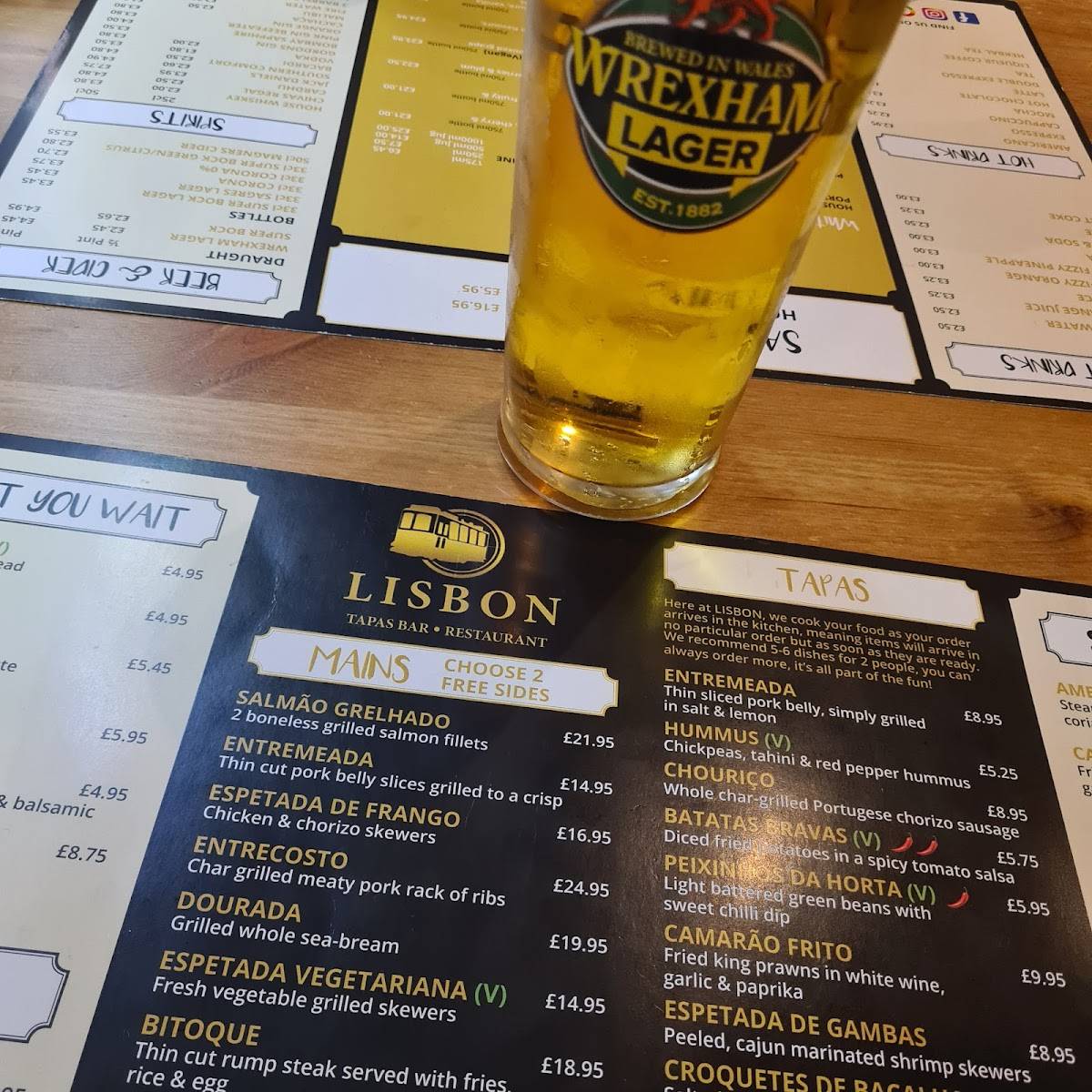 Menu at Lisbon Tapas Restaurant, Wrexham