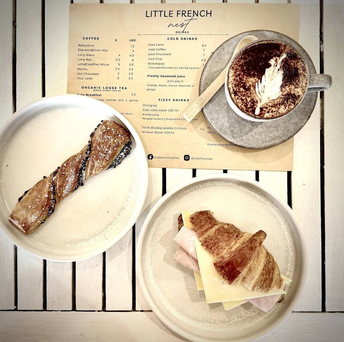 Menu at Little French Nest cafe, North Fremantle