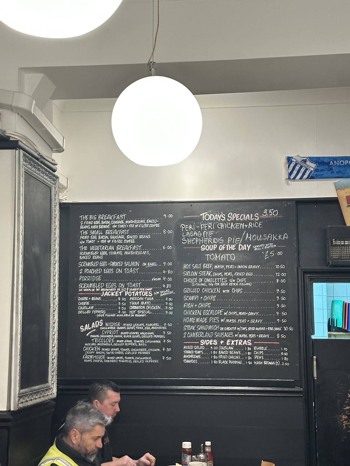 Menu at Little Portland cafe, London