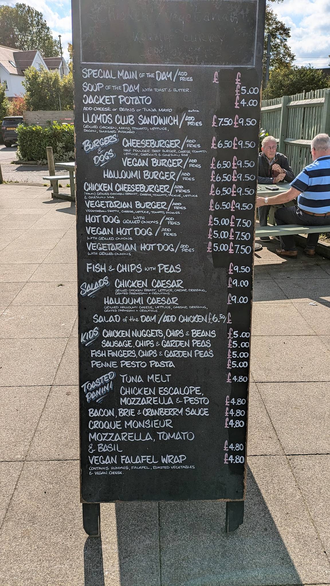 Menu at Lloyd Park Lounge Café cafe, Croydon