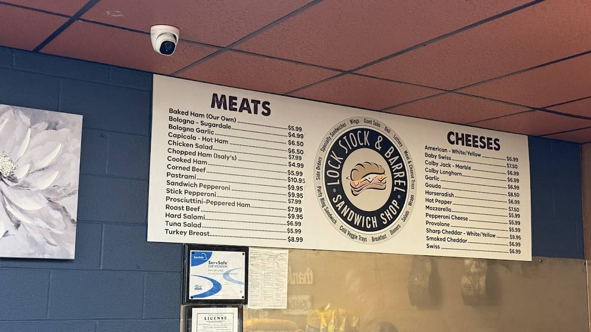 Menu at Lock Stock & Barrel, Sharpsville