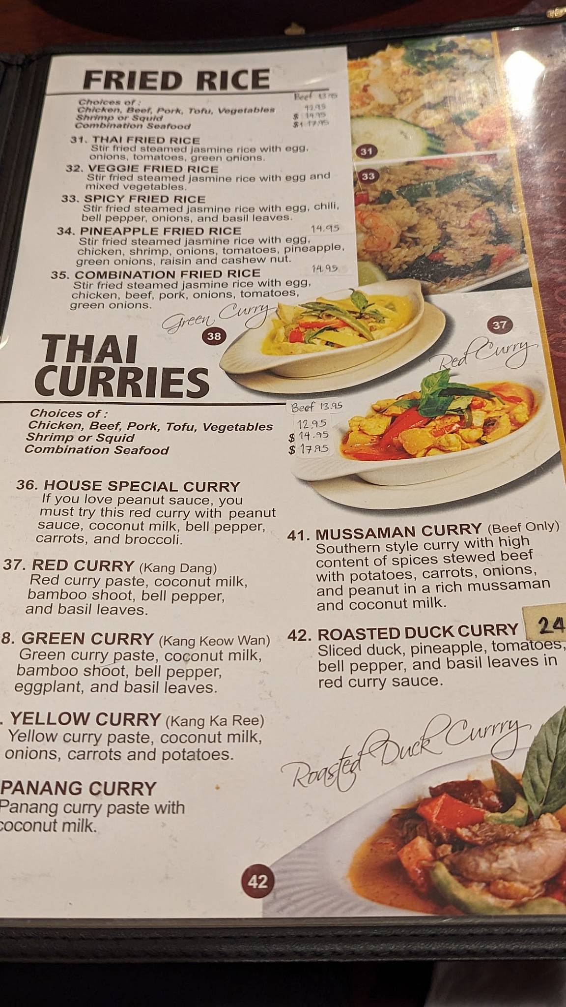 Menu at Thai House Restaurant, Logan