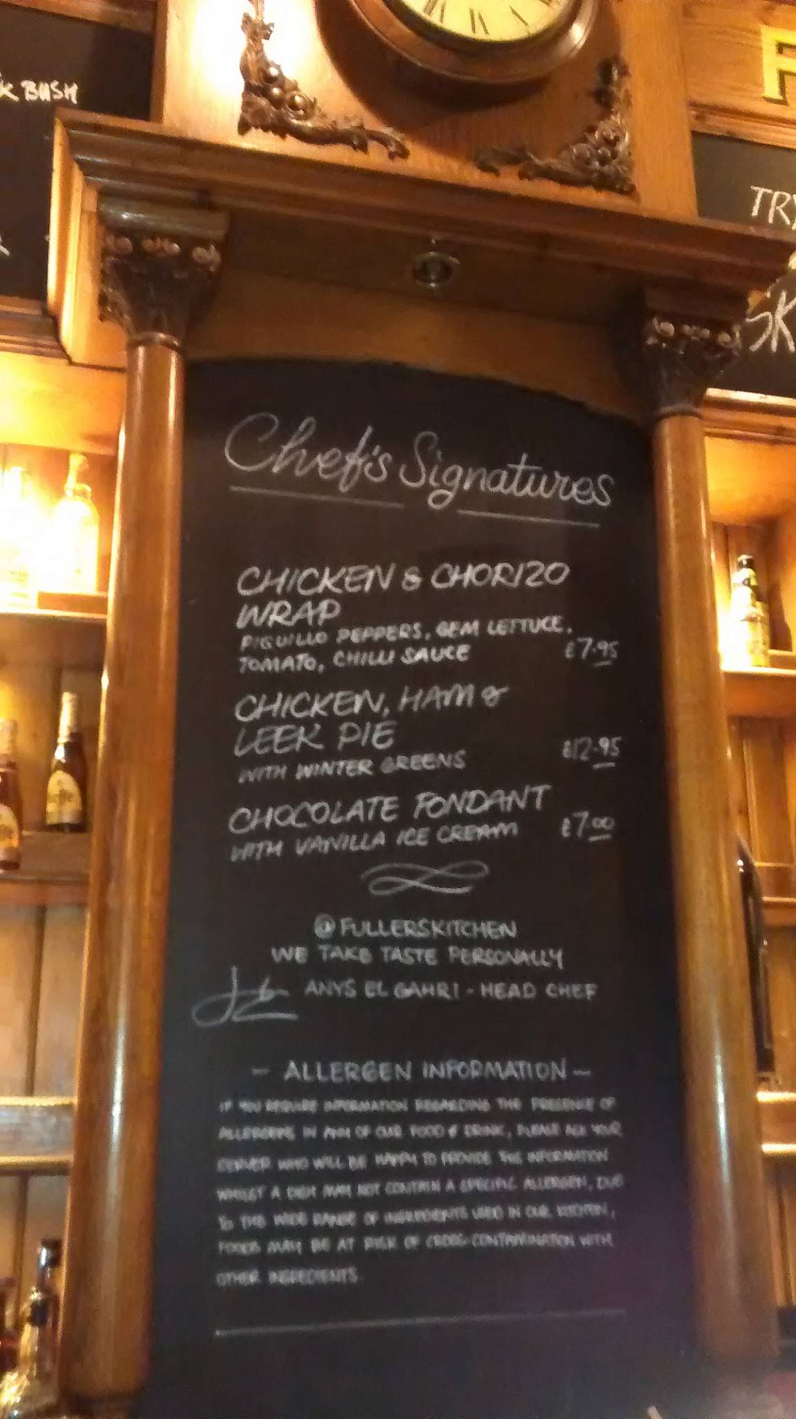 Menu at The Euston Flyer, Euston Road pub & bar, London
