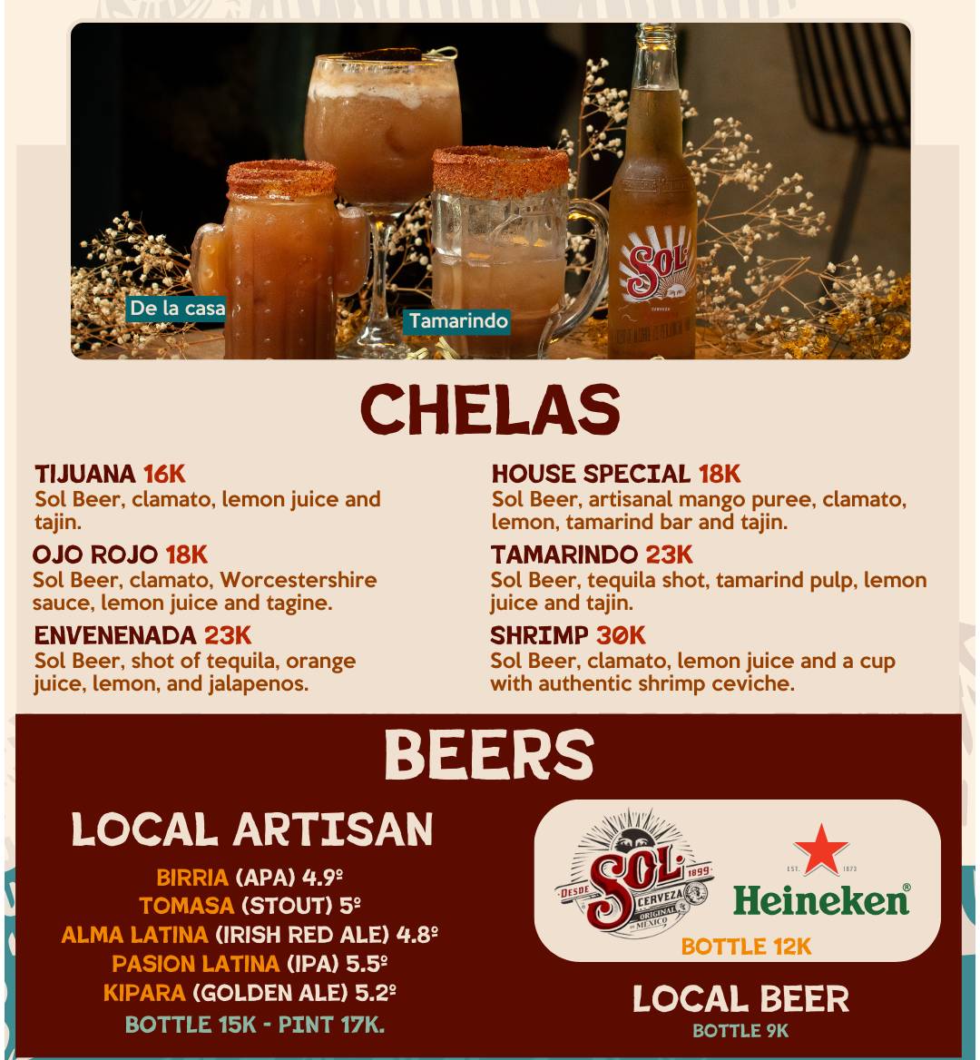 Carta de Los Birria Gastro-Bar, Medellín
