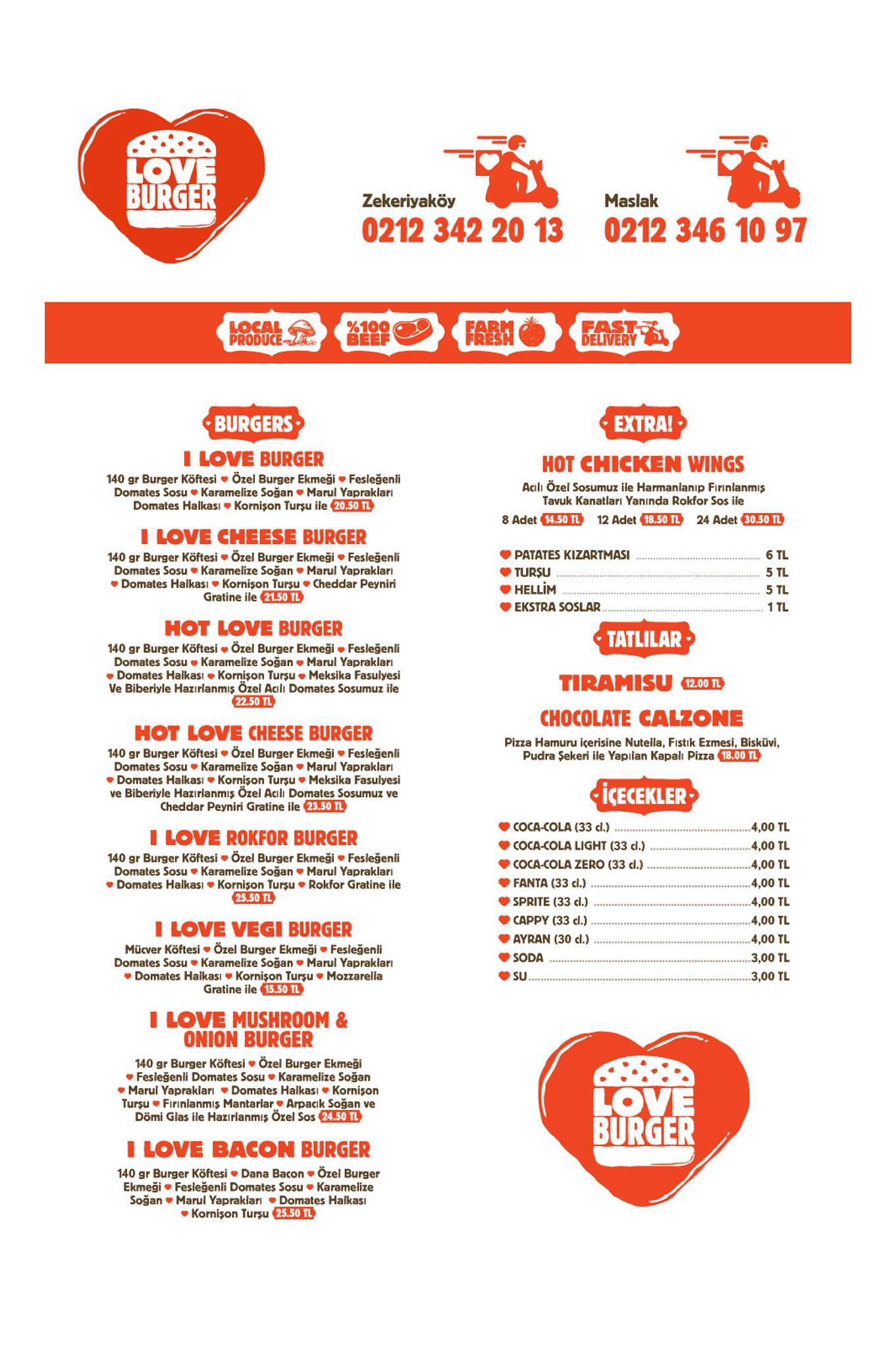 Carta de Love Burger, Uskumruköy Köyü, Kuğu Cd. No:6