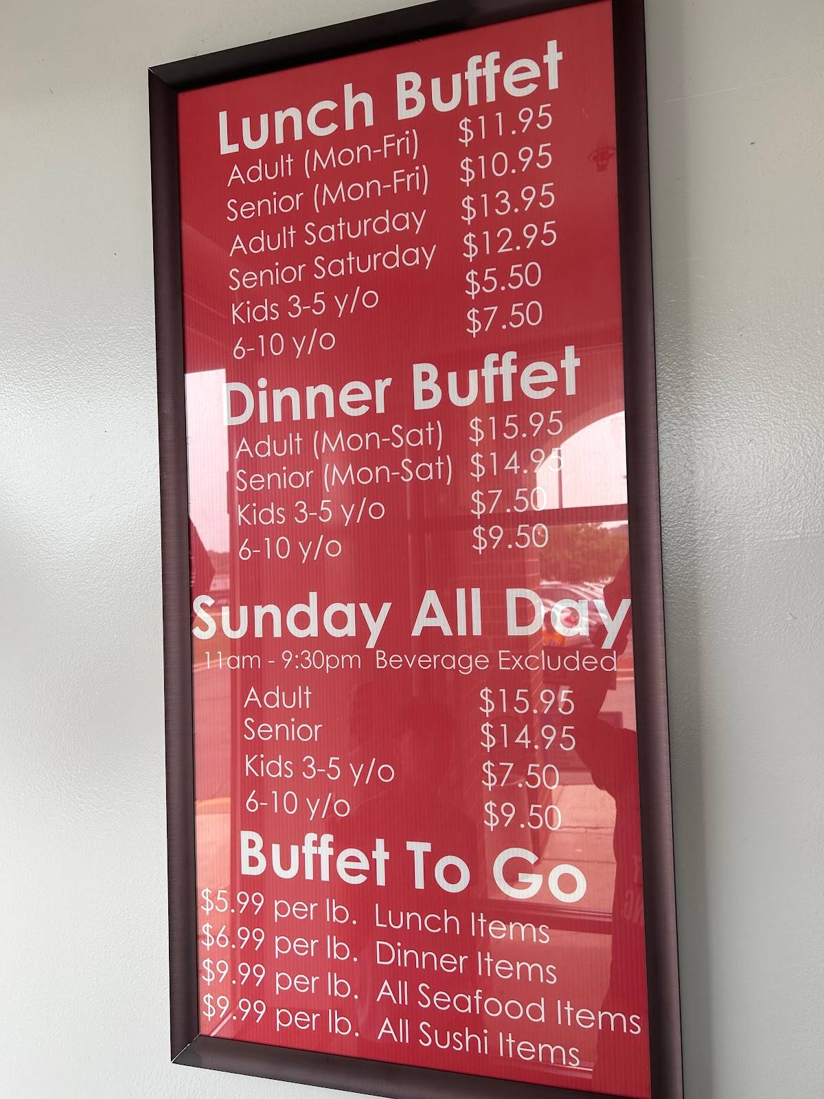 Menu at Waha Buffet restaurant, Franklin