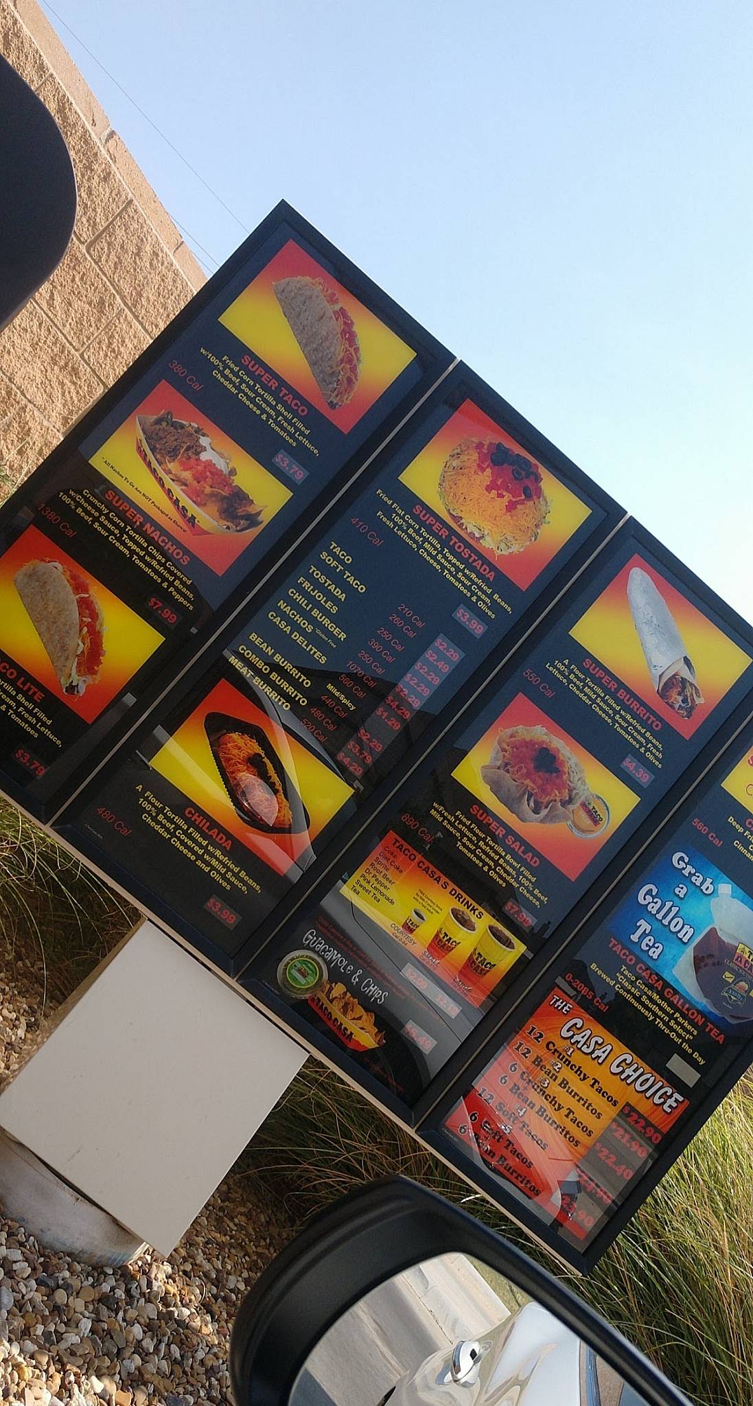 Menu at Taco Casa restaurant, Lubbock, 82nd St