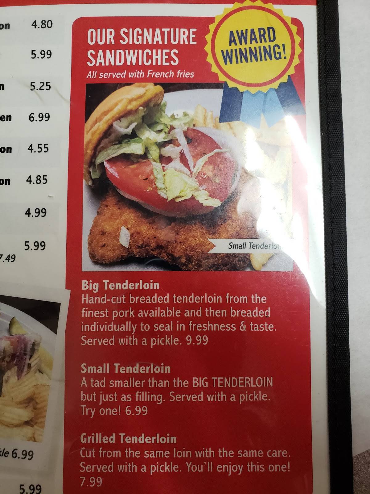Menu at Lumpy's Restaurant, Cambridge City