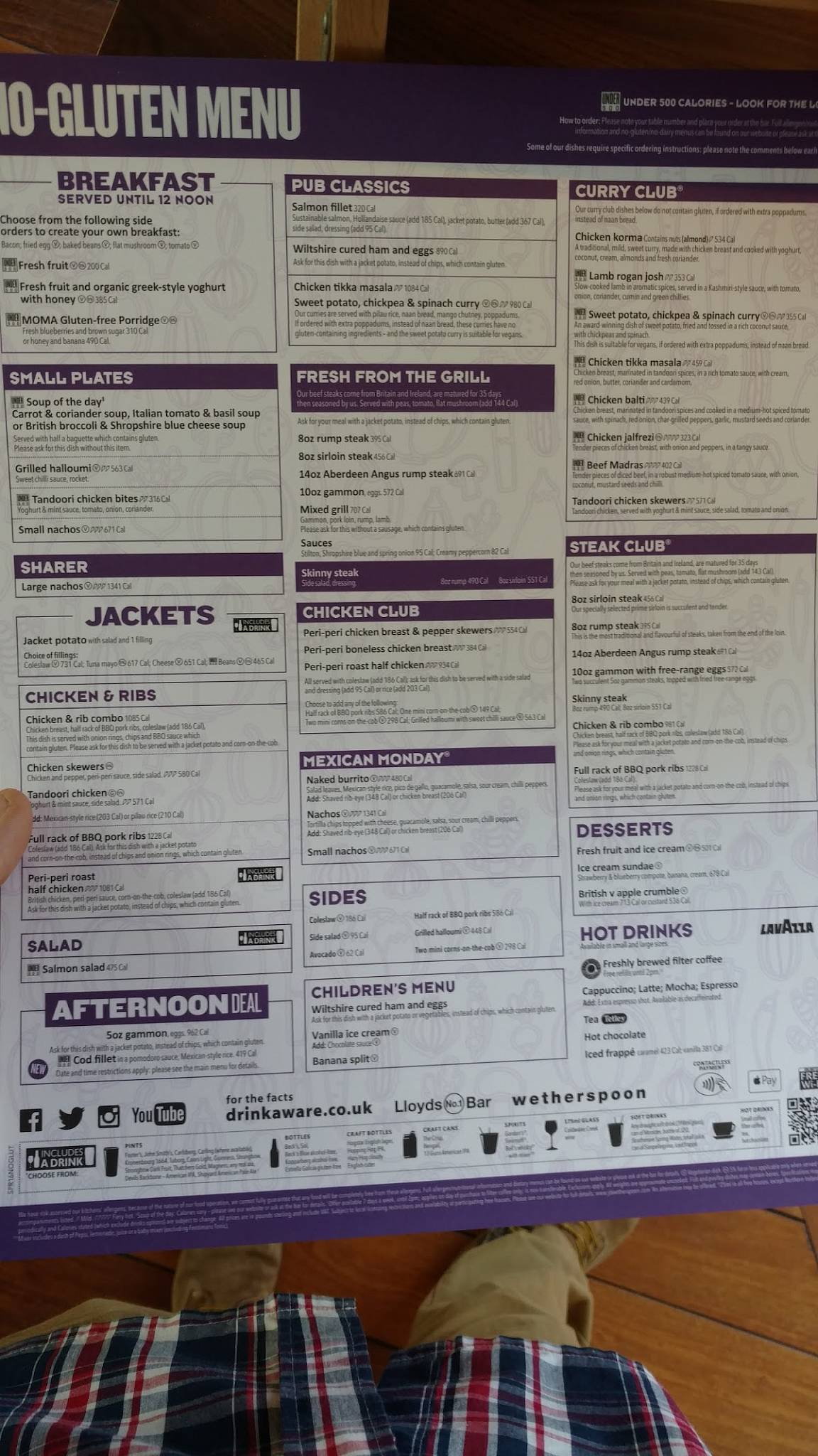 Menu at The Six Bells - JD Wetherspoon pub & bar, Lymington