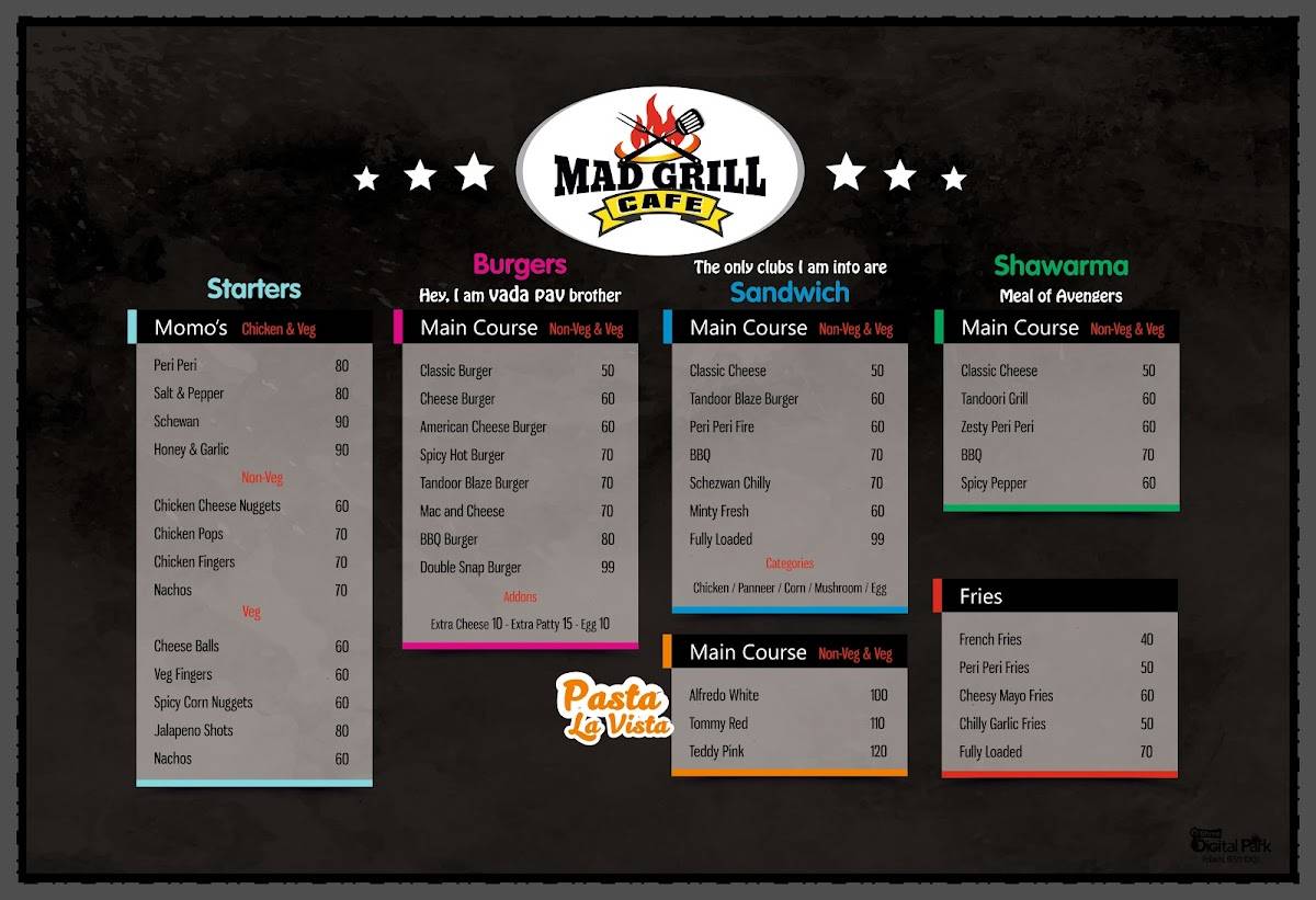 Menu at MAD GRILL ROOFTOP RESTAURANT, Pollachi